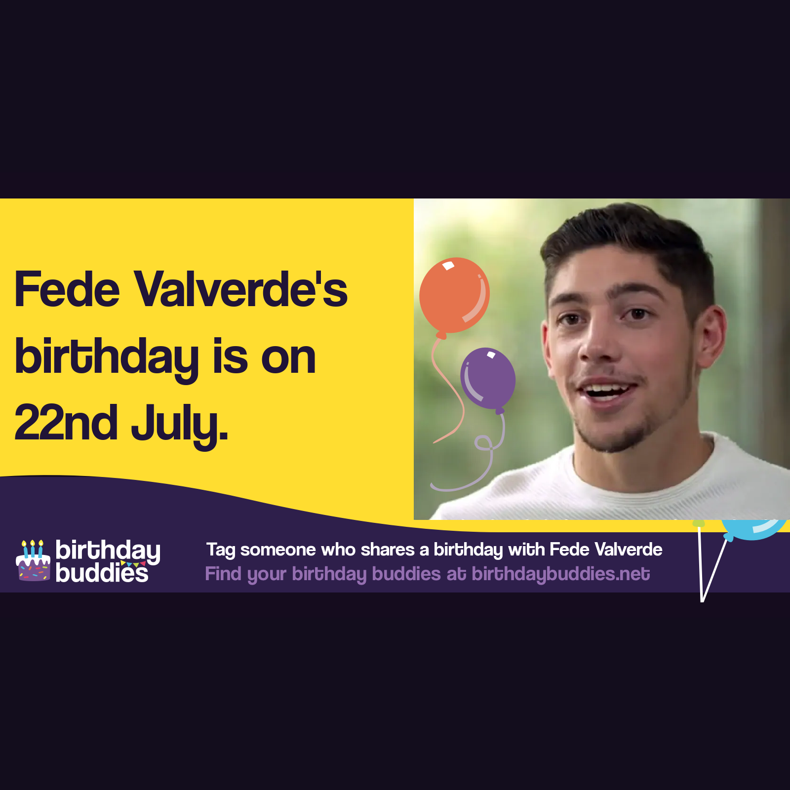 Fede Valverde's birthday is 22nd July 1998