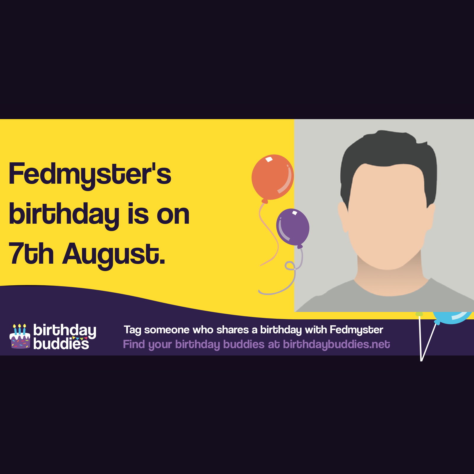 Fedmyster's birthday is 7th August 1995