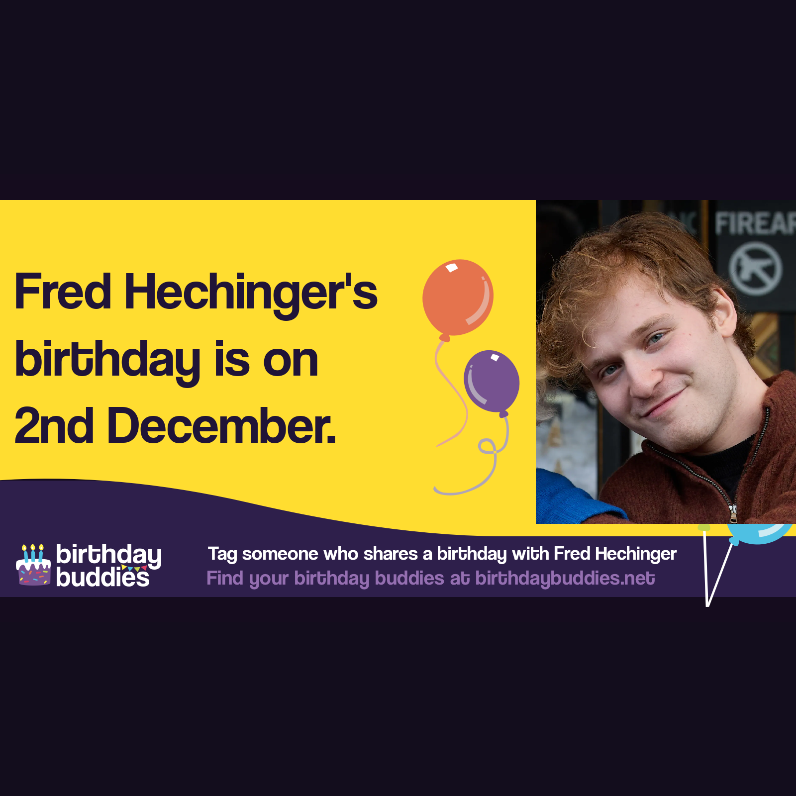 Fred Hechinger's birthday is 2nd December 1999