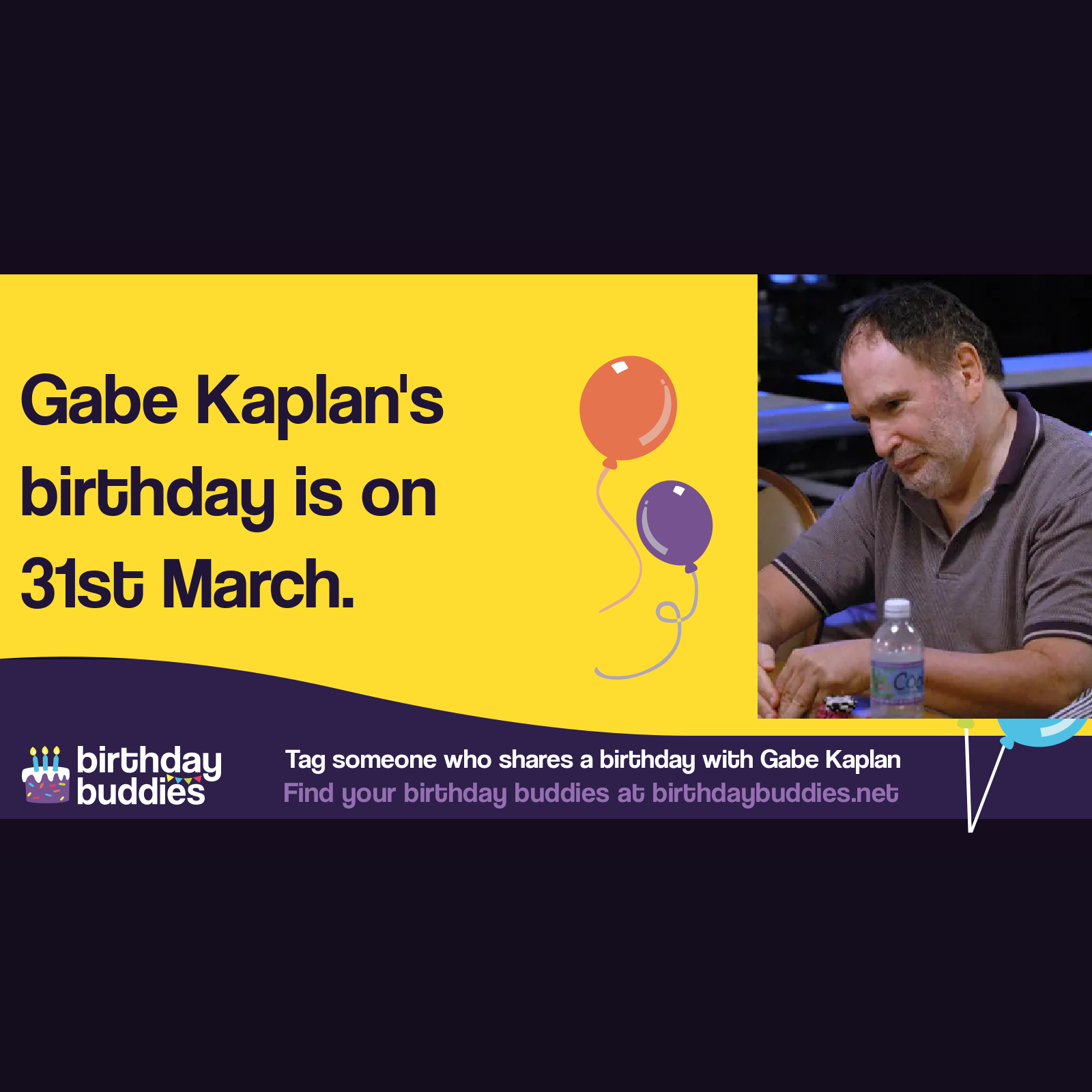 Gabe Kaplan's birthday is 31st March 1945