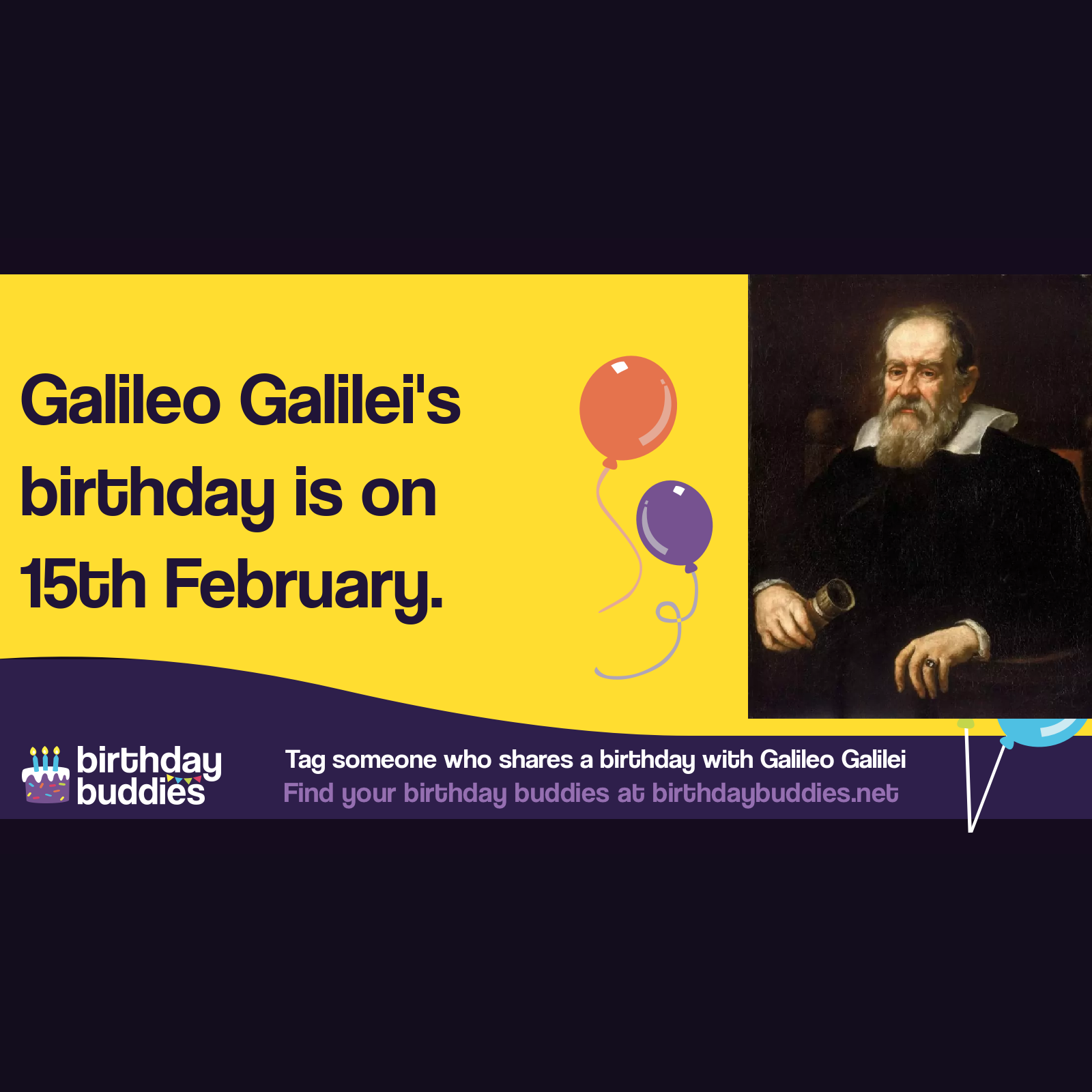 Galileo Galilei's birthday was 15th February 1564