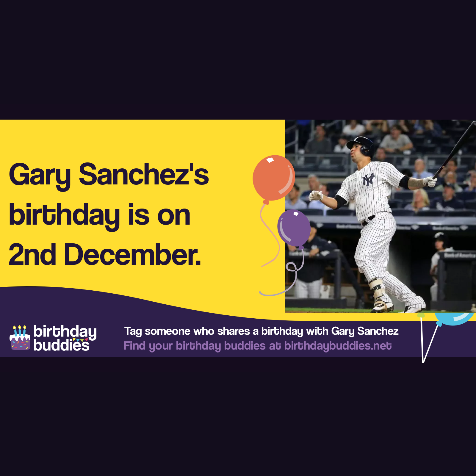 Gary Sánchez's birthday is 2nd December 1992