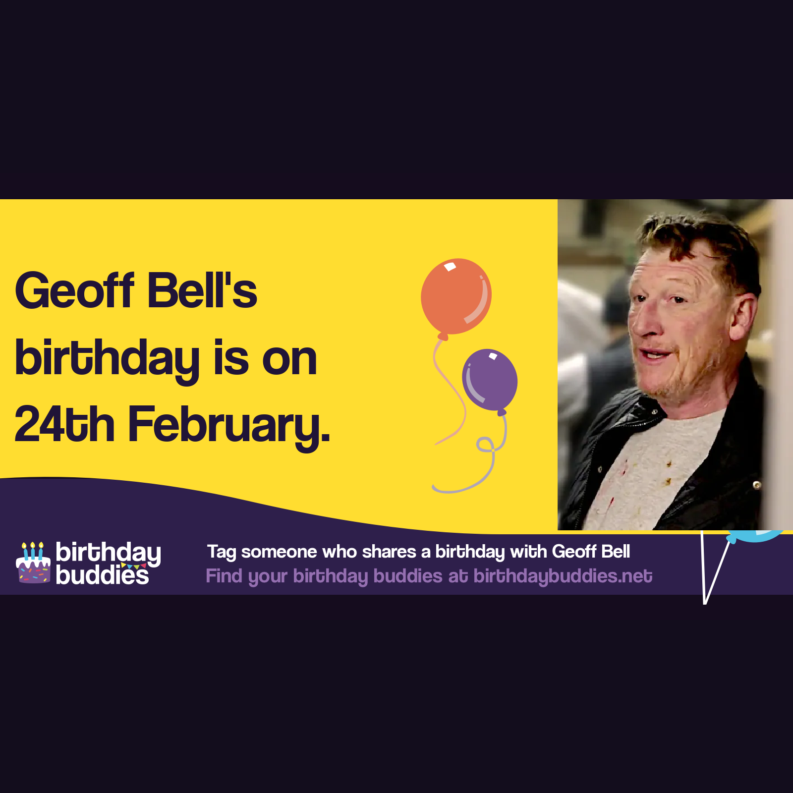Geoff Bell's birthday is 24th February 1963