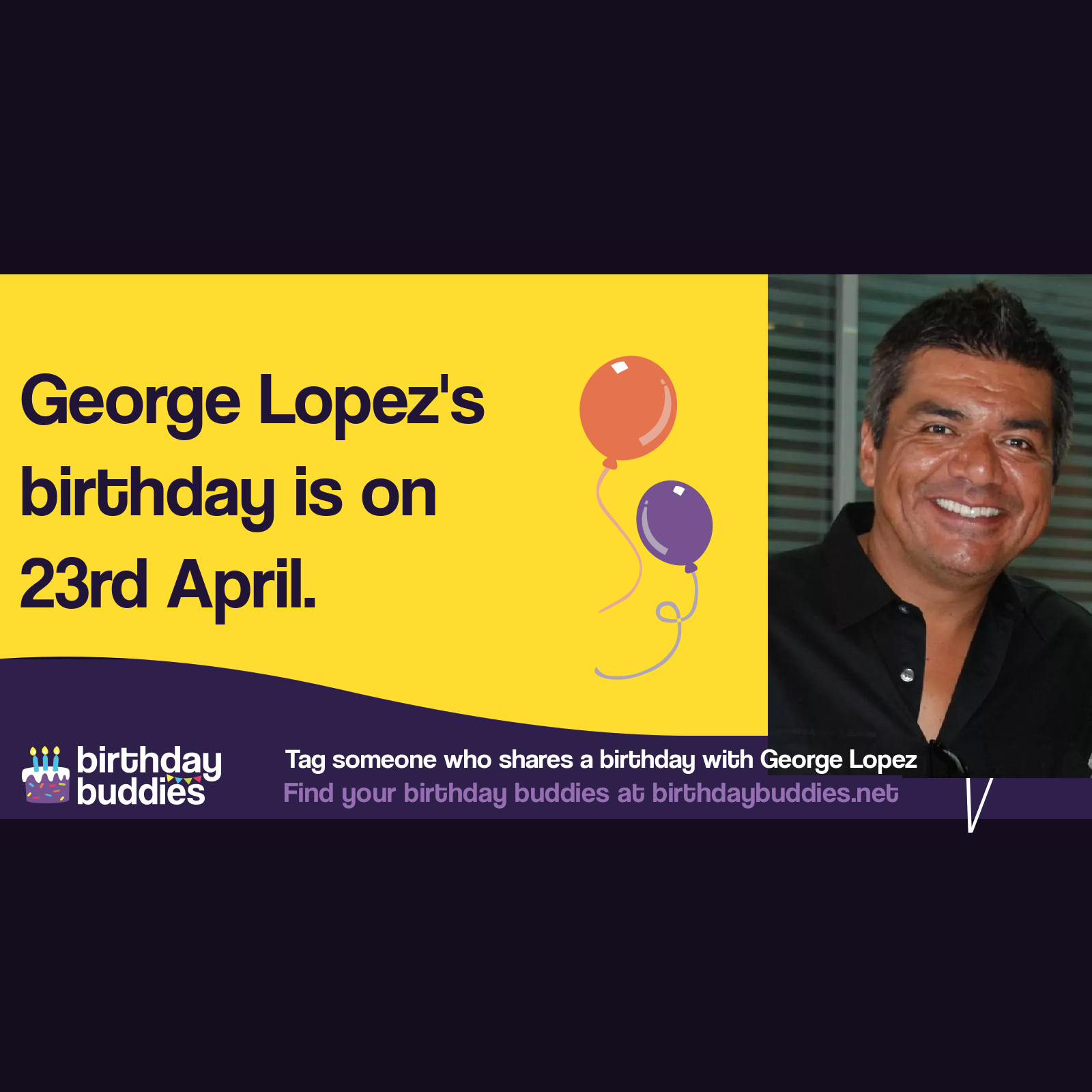 George Lopez's birthday is 23rd April 1961
