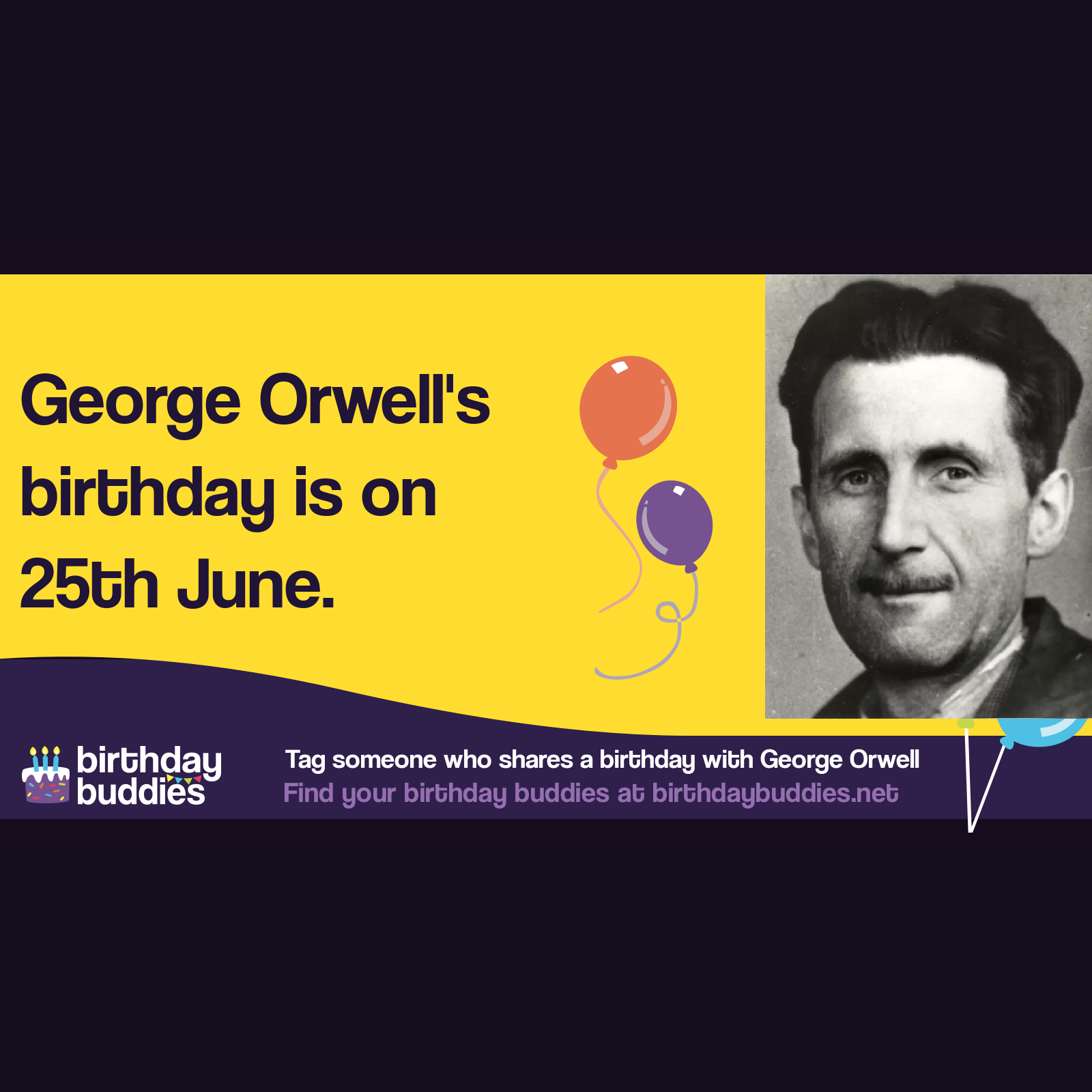George Orwell's birthday was 25th June 1903