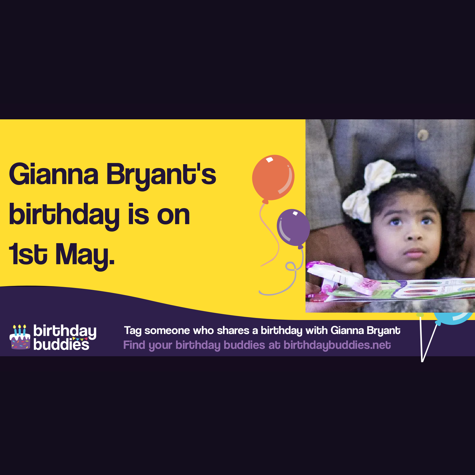 Gianna Bryant's birthday was 1st May 2006