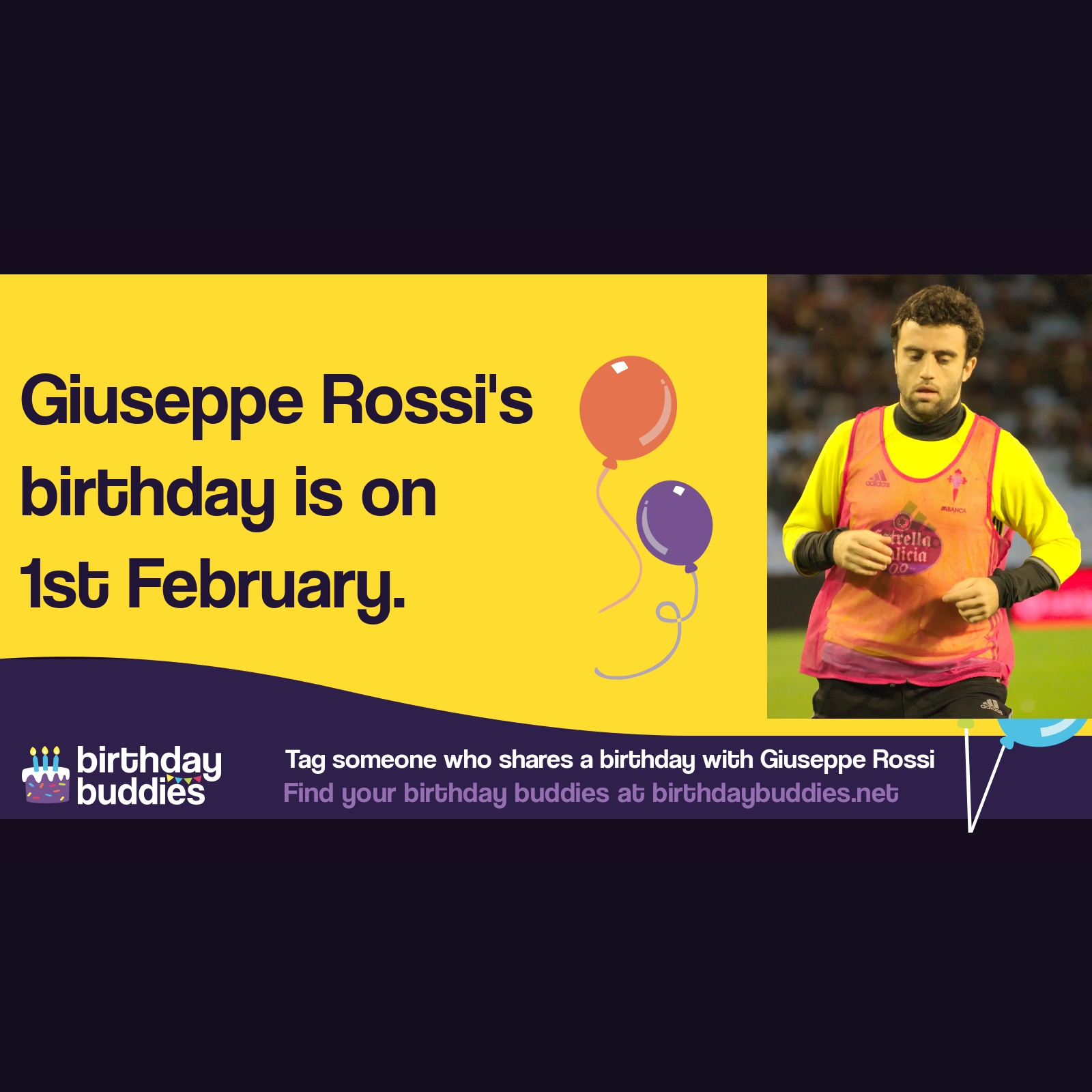 Giuseppe Rossi's birthday is 1st February 1987