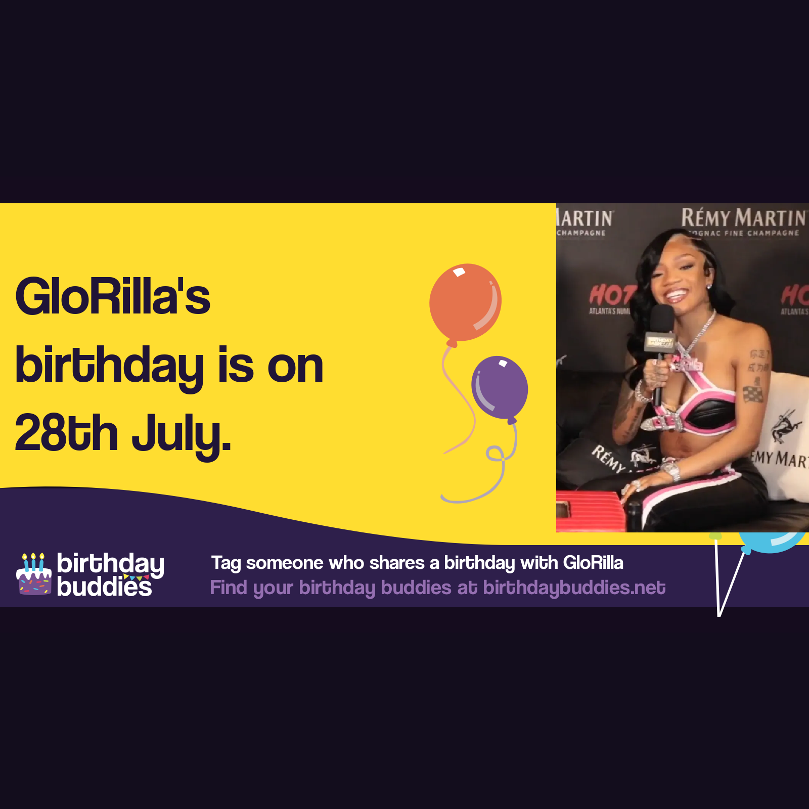 GloRilla's birthday is 28th July 1999