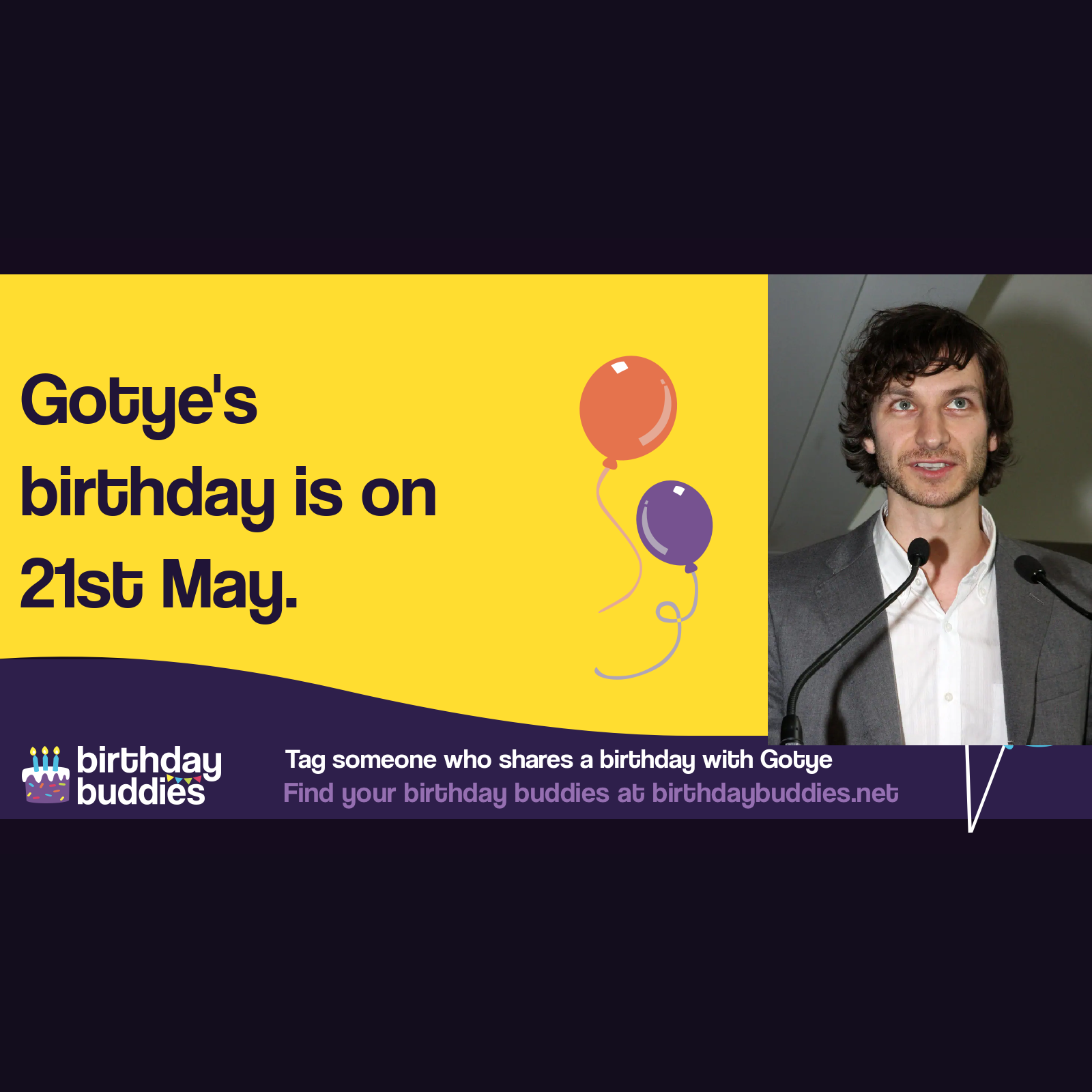 Gotye's birthday is 21st May 1980
