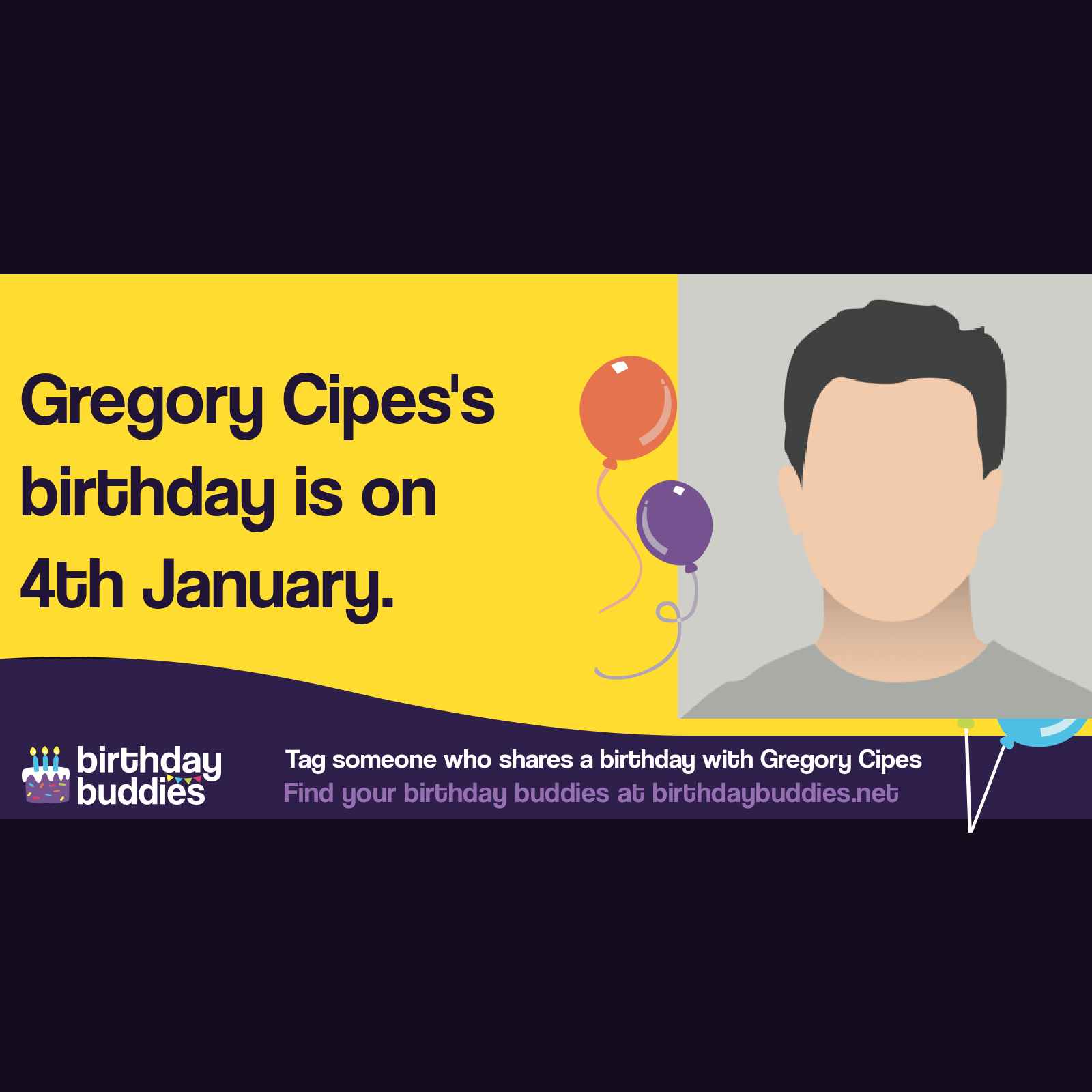 Gregory Cipes's birthday is 4th January 1980