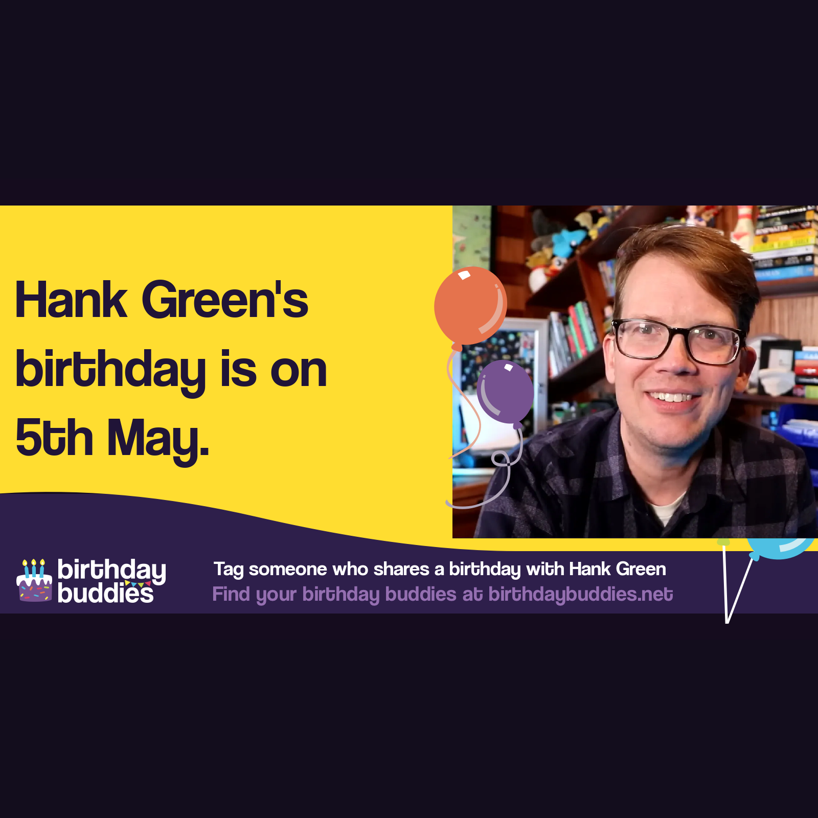 Hank Green's birthday is 5th May 1980
