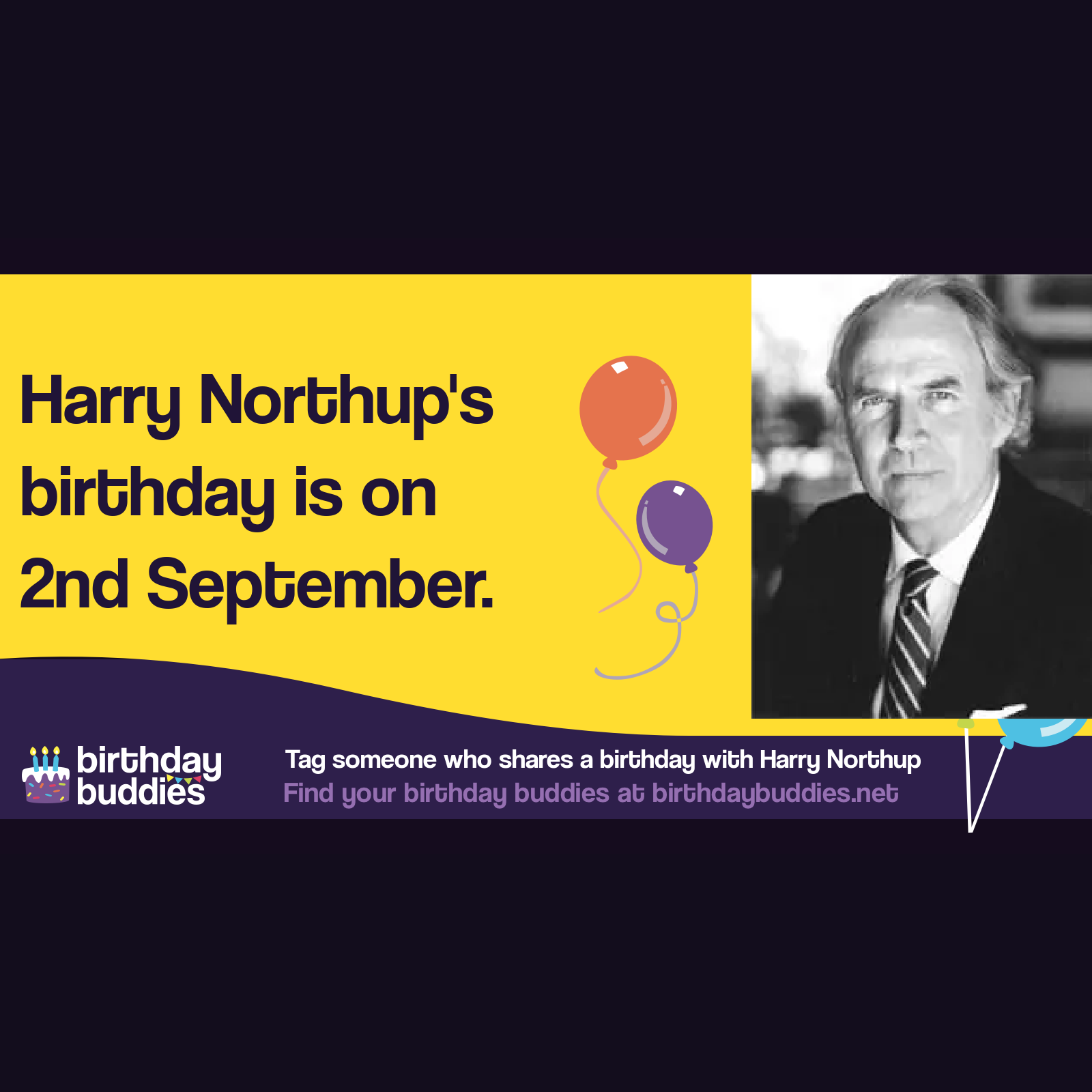 Harry Northup's birthday is 2nd September 1940