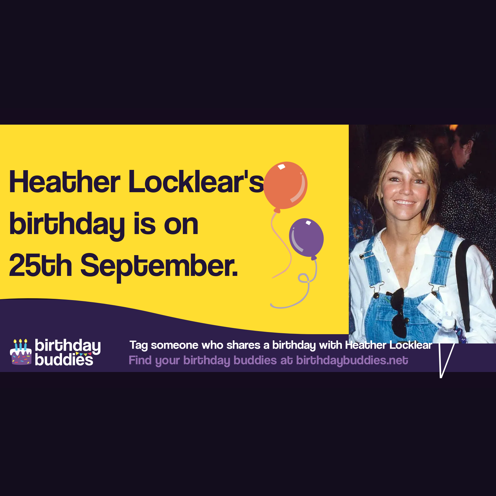 Heather Locklear's birthday is 25th September 1961