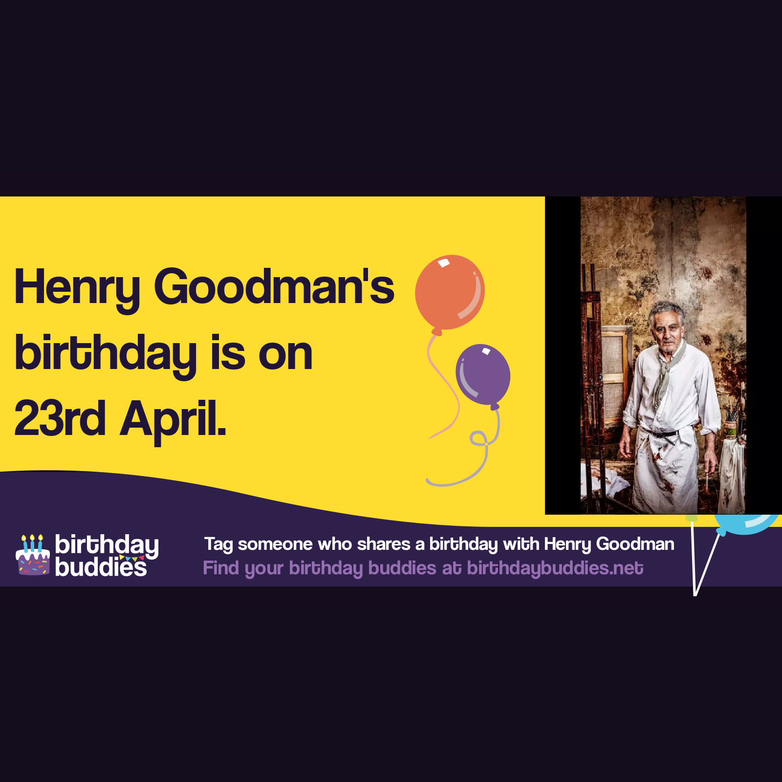 Henry Goodman's birthday is 23rd April 1950