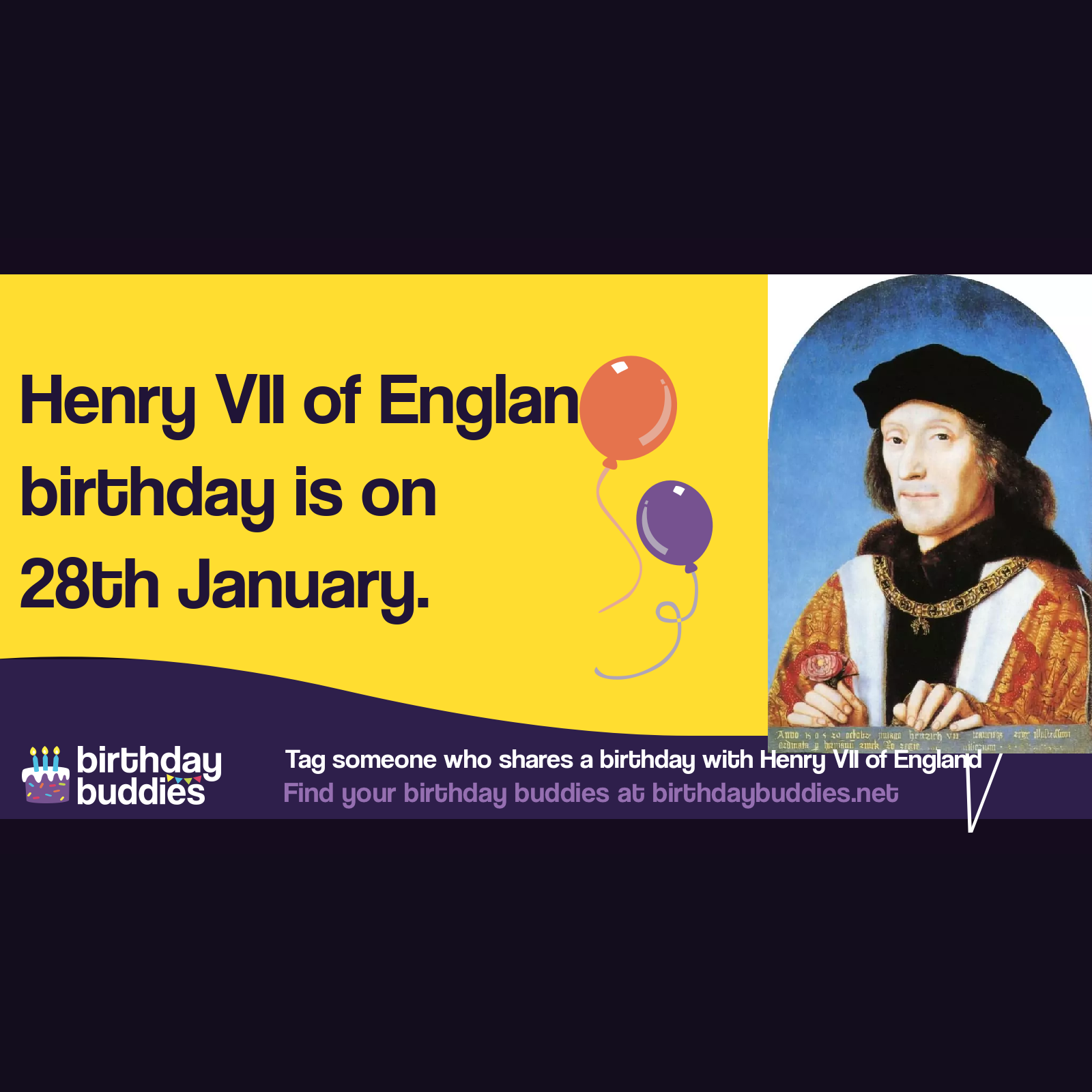 Henry VII of England's birthday was 28th January 1457