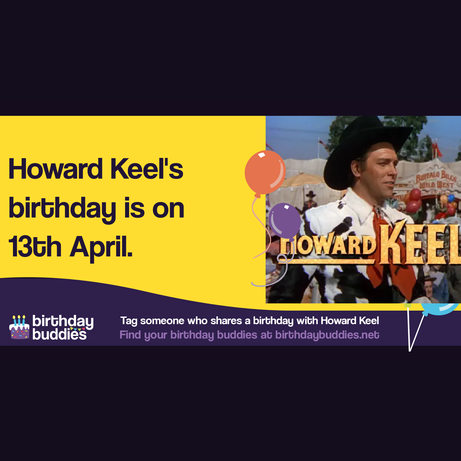 Howard Keel's birthday was 13th April 1919