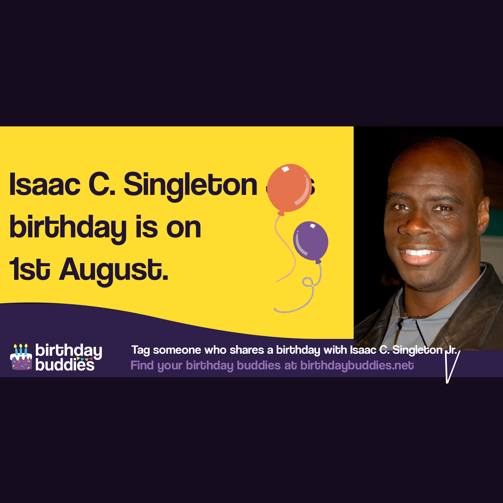 Isaac C. Singleton Jr.'s birthday is 1st August 1967