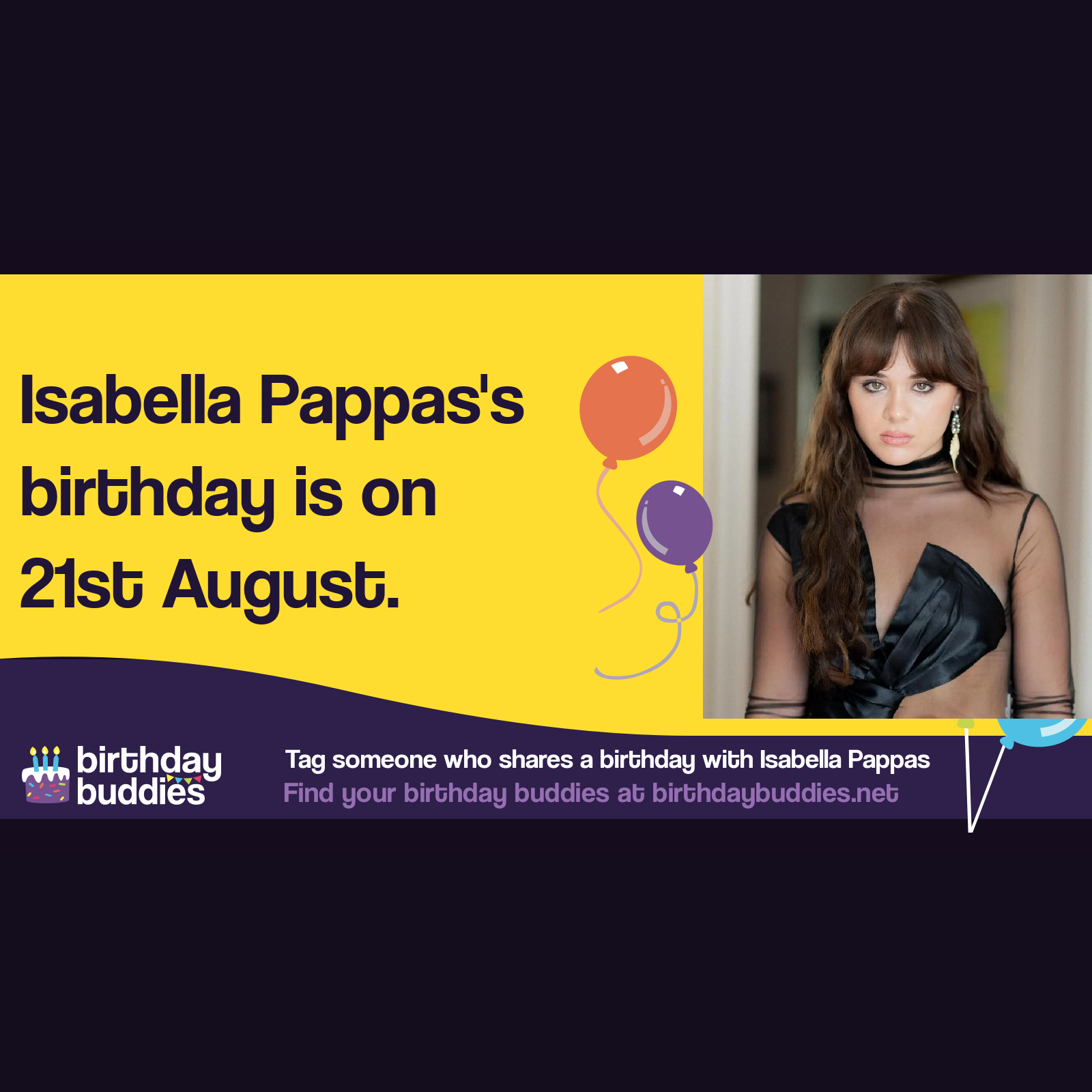 Isabella Pappas's birthday is 21st August 2002