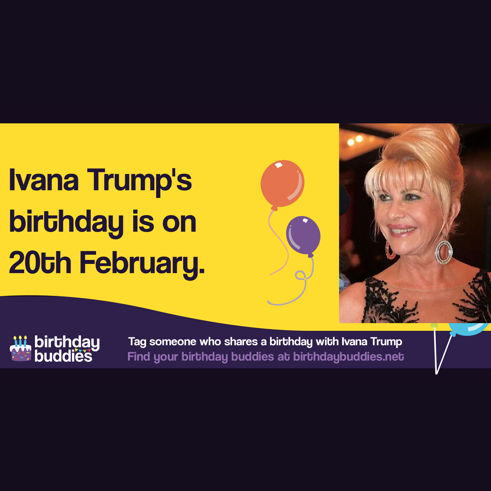 Ivana Trump's birthday was 20th February 1949