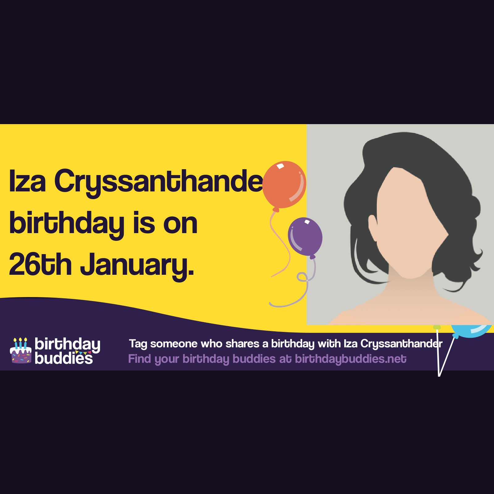 Iza Cryssanthander's birthday is 26th January 2005