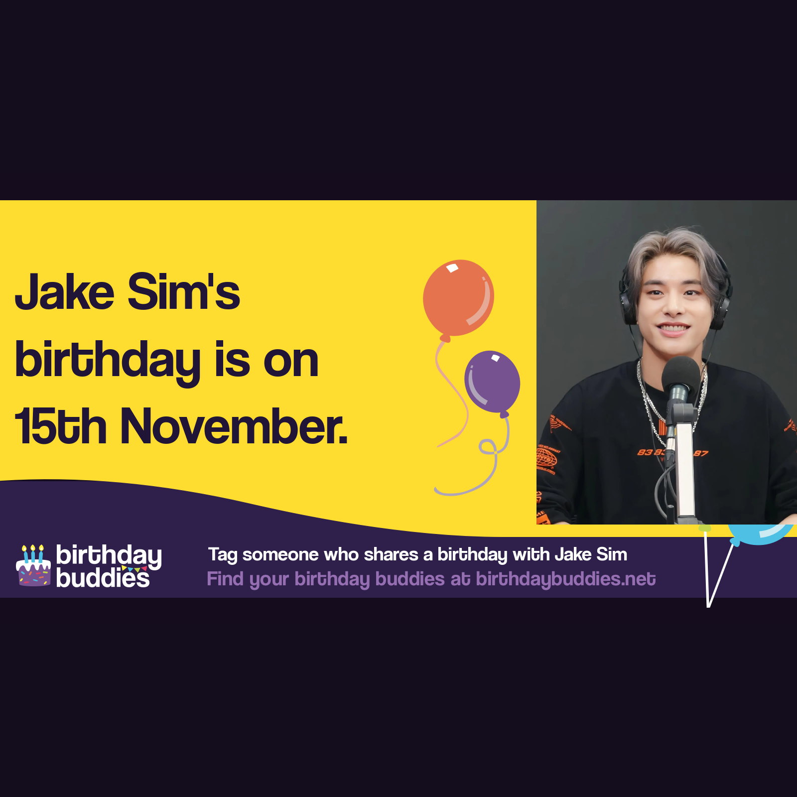 Jake Sim's birthday is 15th November 2002