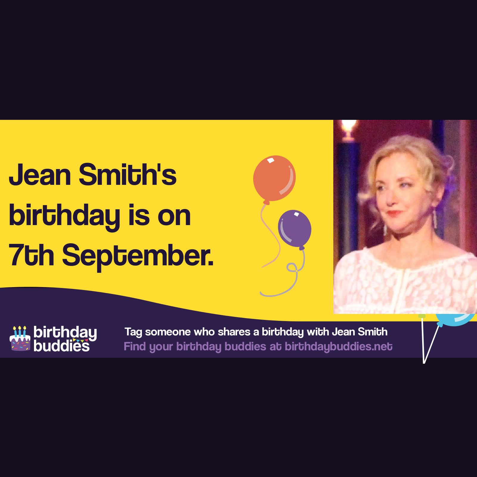 Jean Smith's birthday is 7th September 1957