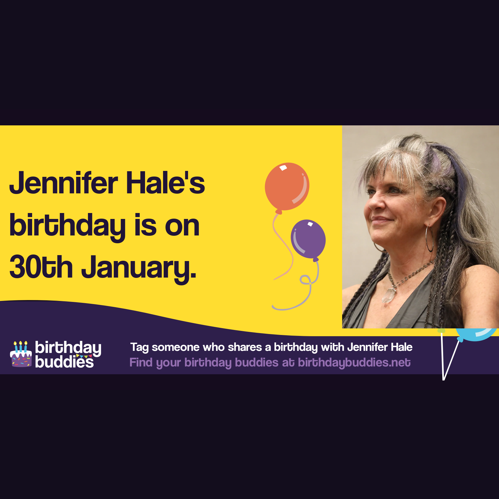 Jennifer Hale's birthday is 30th January 1972