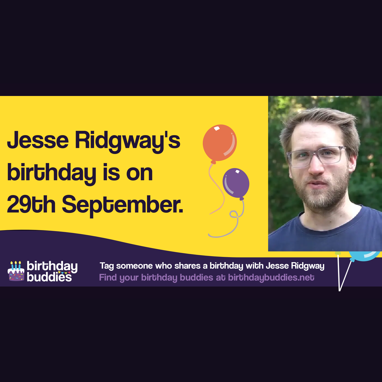 Jesse Ridgway's birthday is 29th September 1992