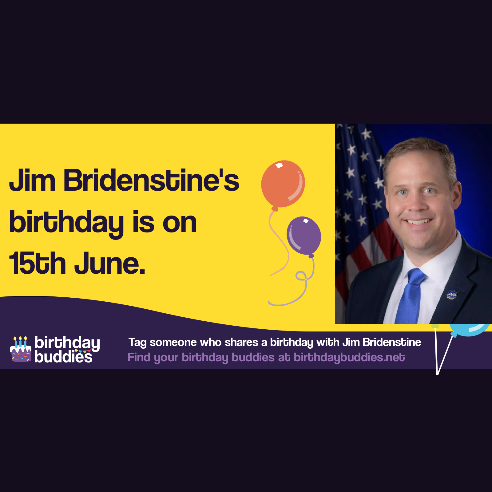 Jim Bridenstine's birthday is 15th June 1975