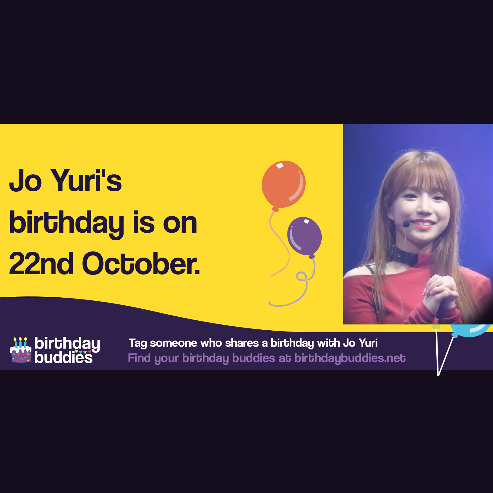 Jo Yuri's birthday is 22nd October 2001