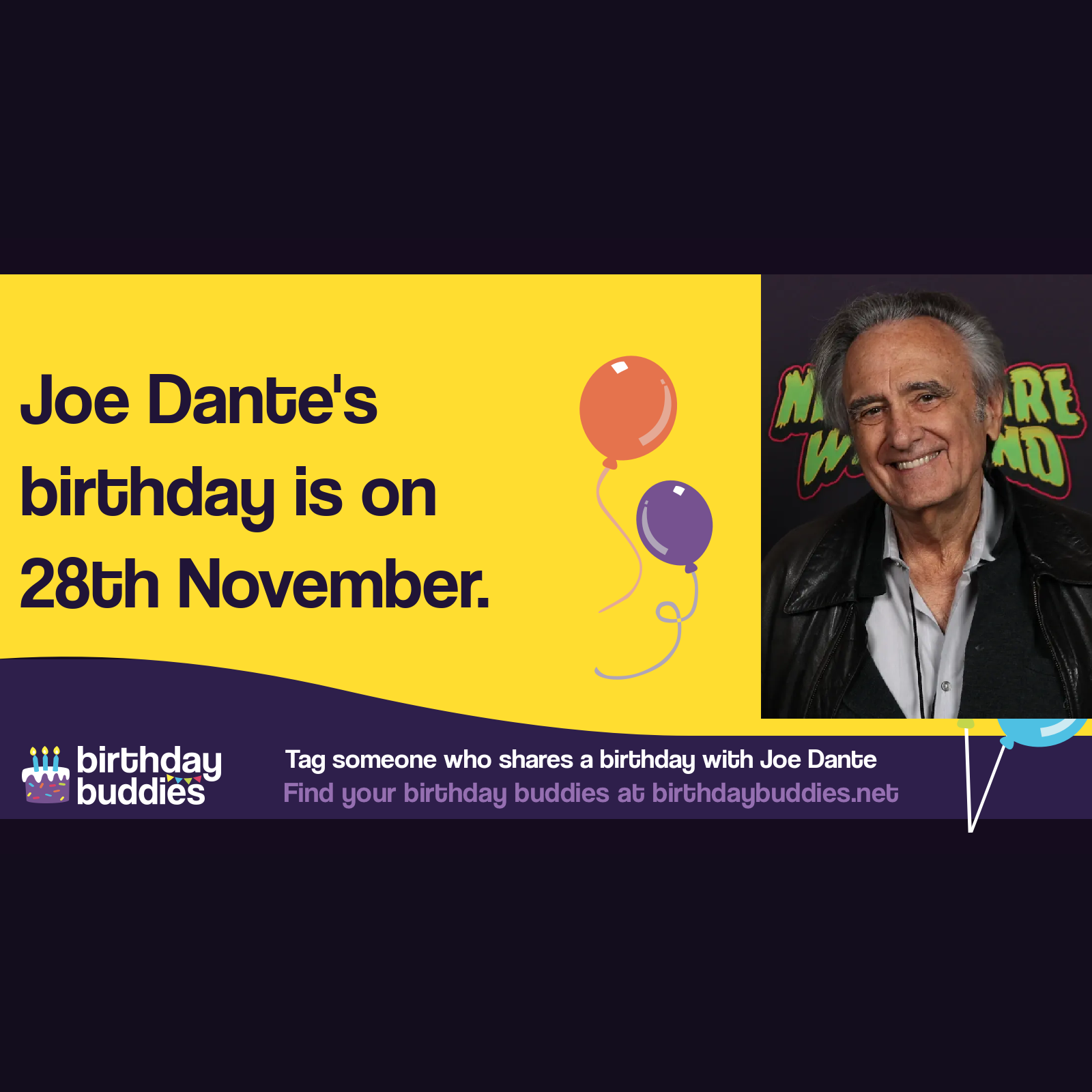 Joe Dante's birthday is 28th November 1946