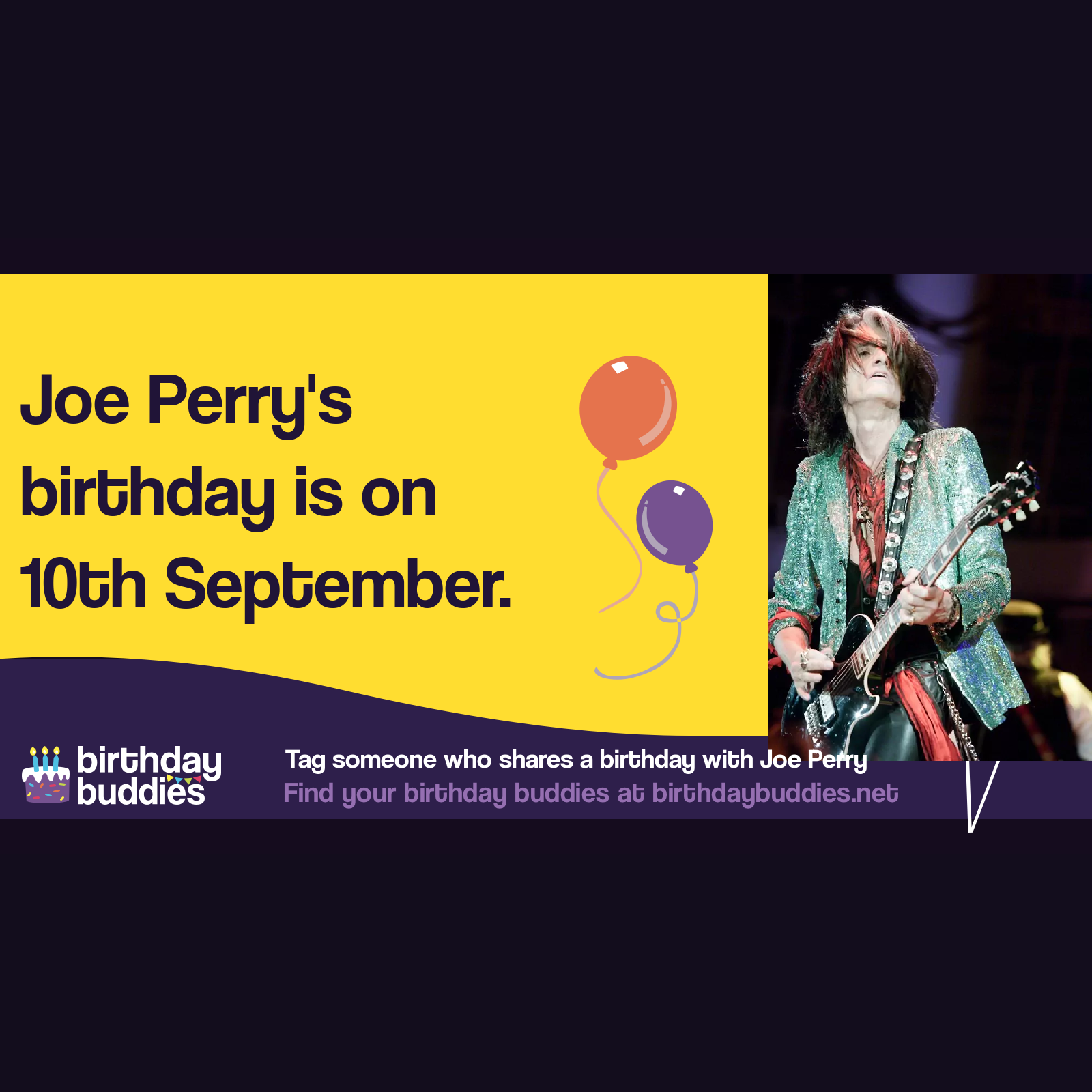 Joe Perry's birthday is 10th September 1950