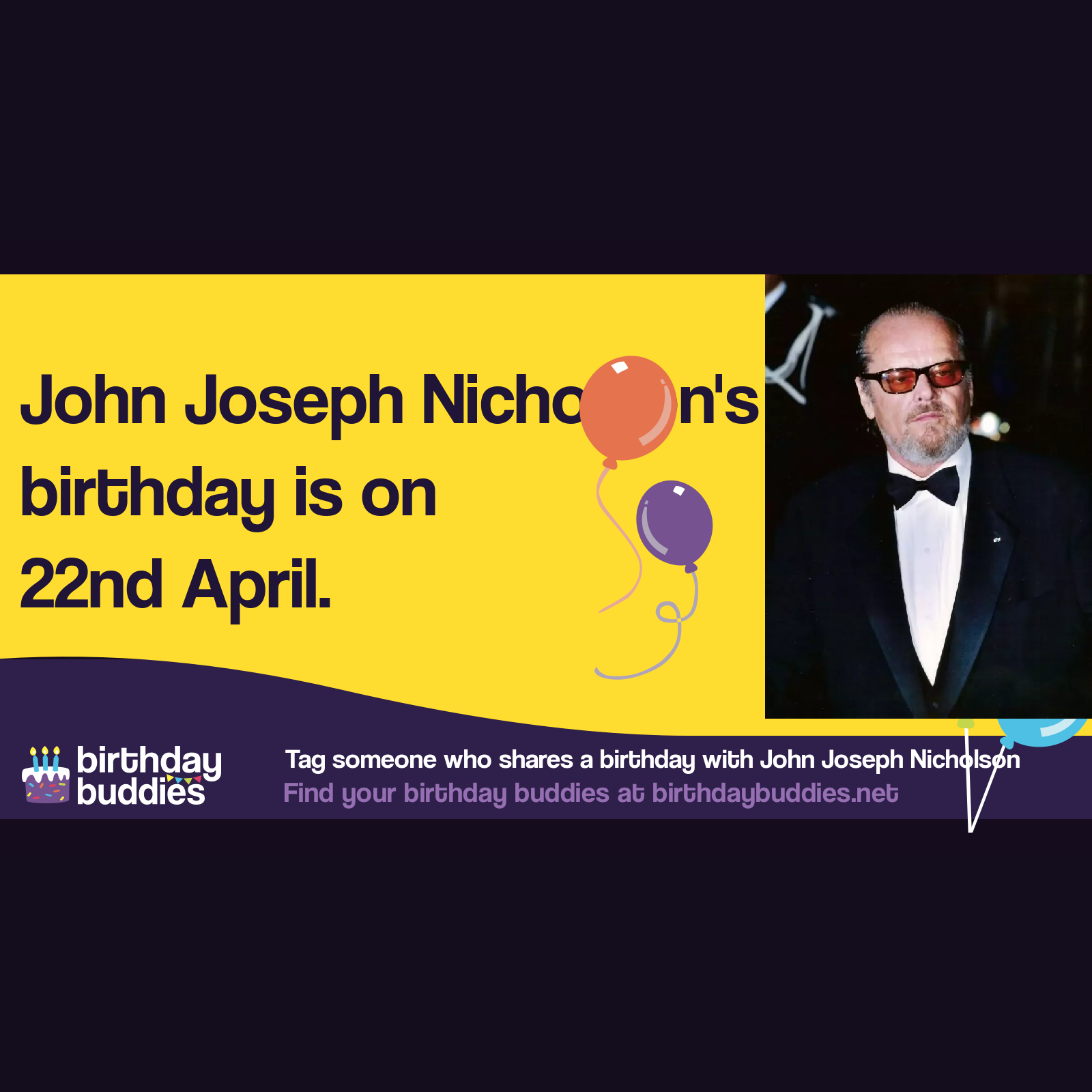 John Joseph Nicholson's birthday is 22nd April 1937