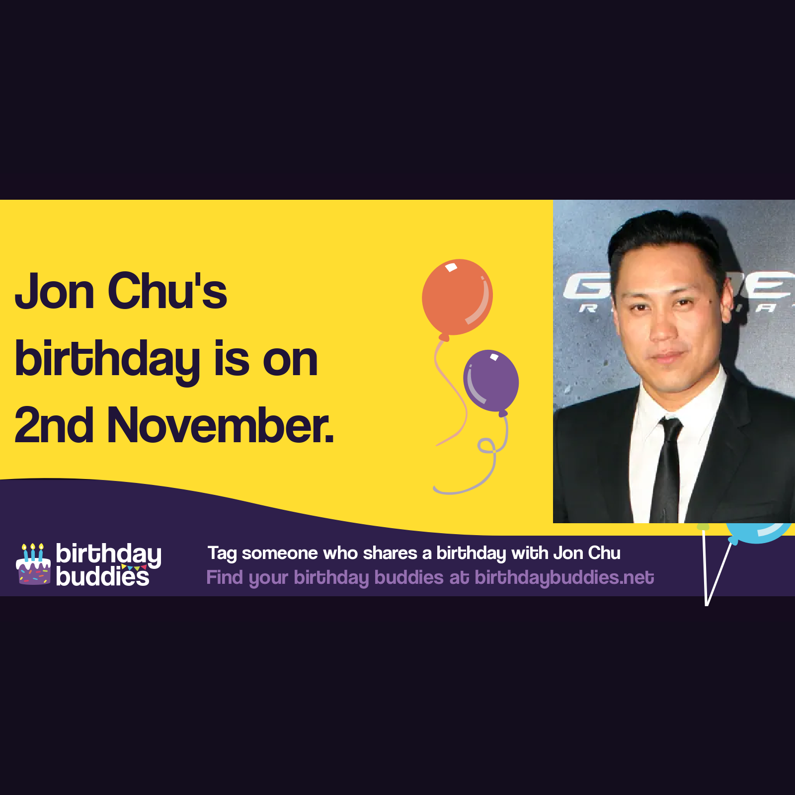 Jon Chu's birthday is 2nd November 1979