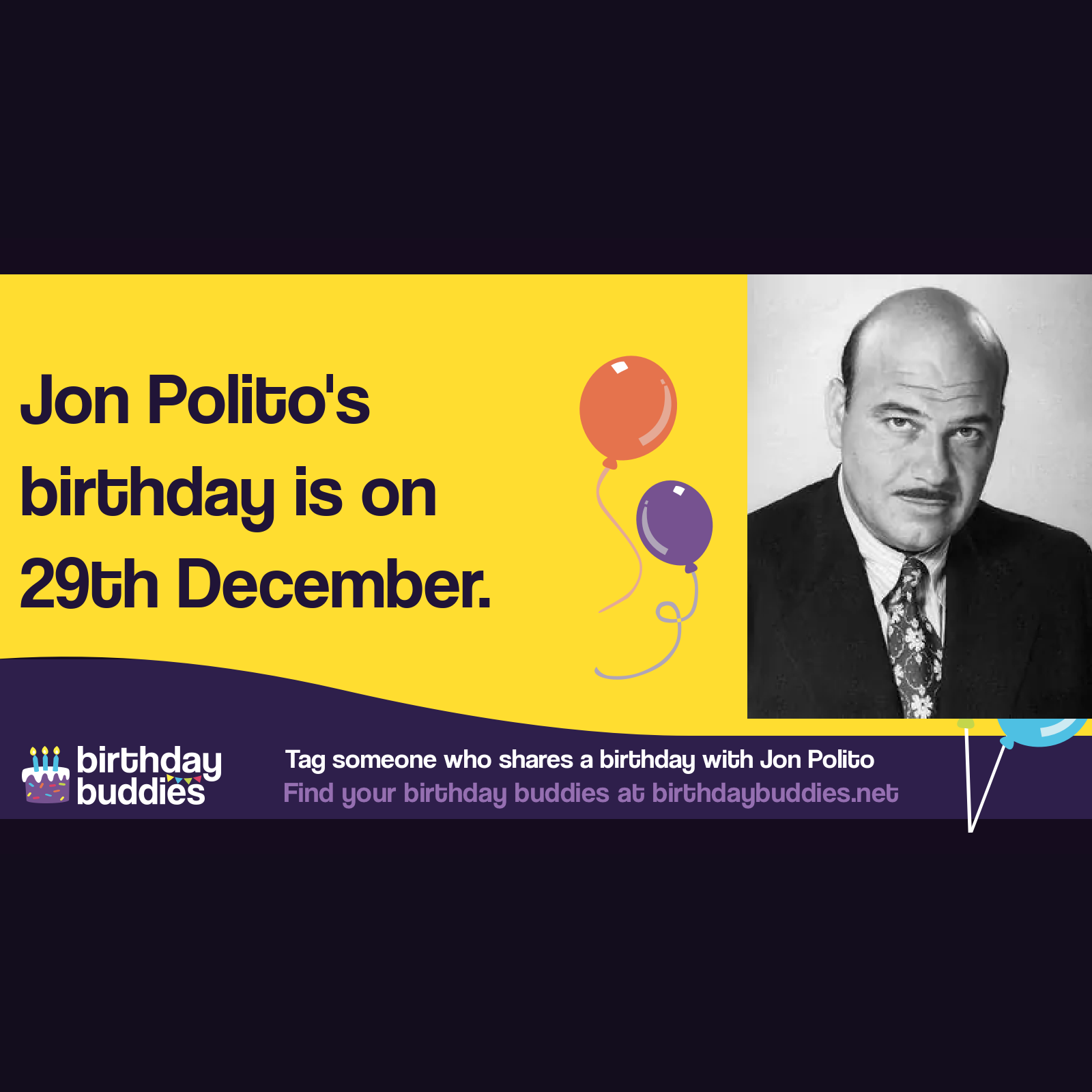 Jon Polito's birthday was 29th December 1950