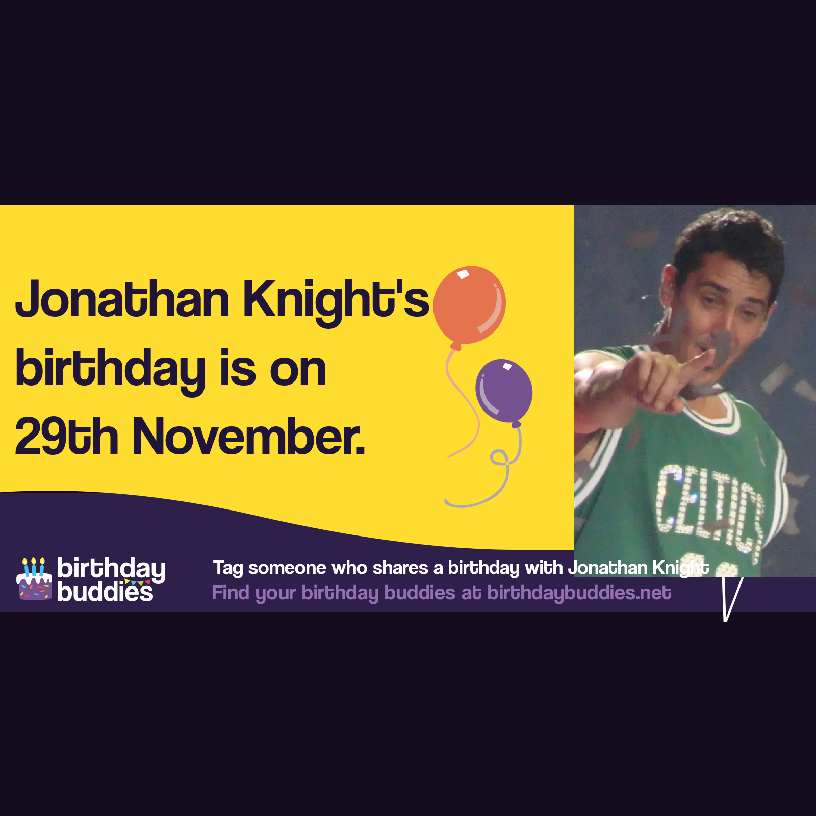 Jonathan Knight's birthday is 29th November 1968