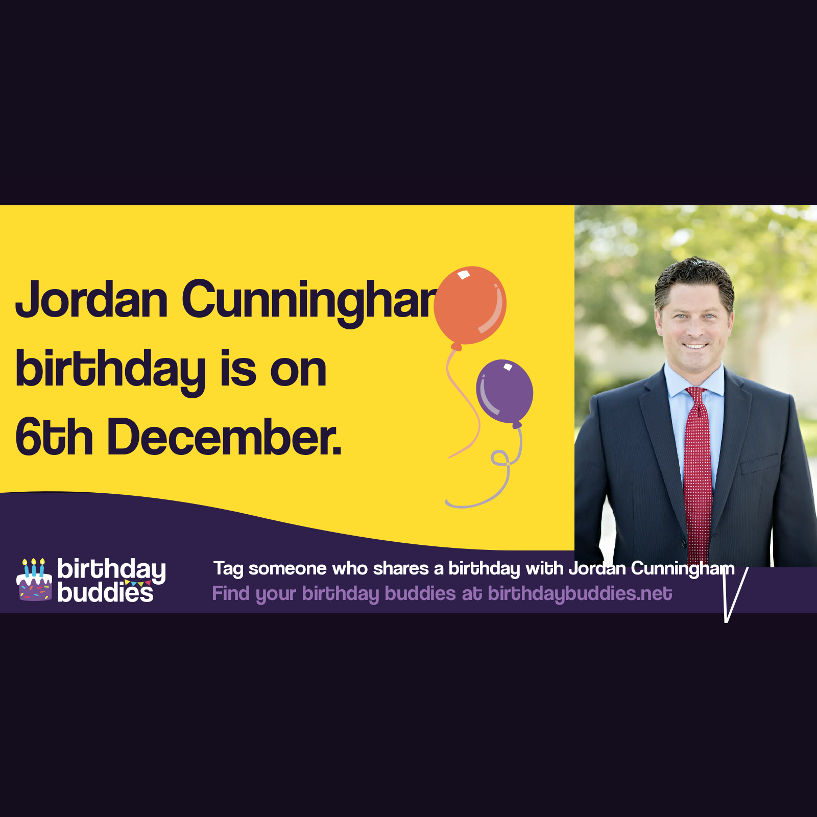 Jordan Cunningham's birthday is 6th December 1977