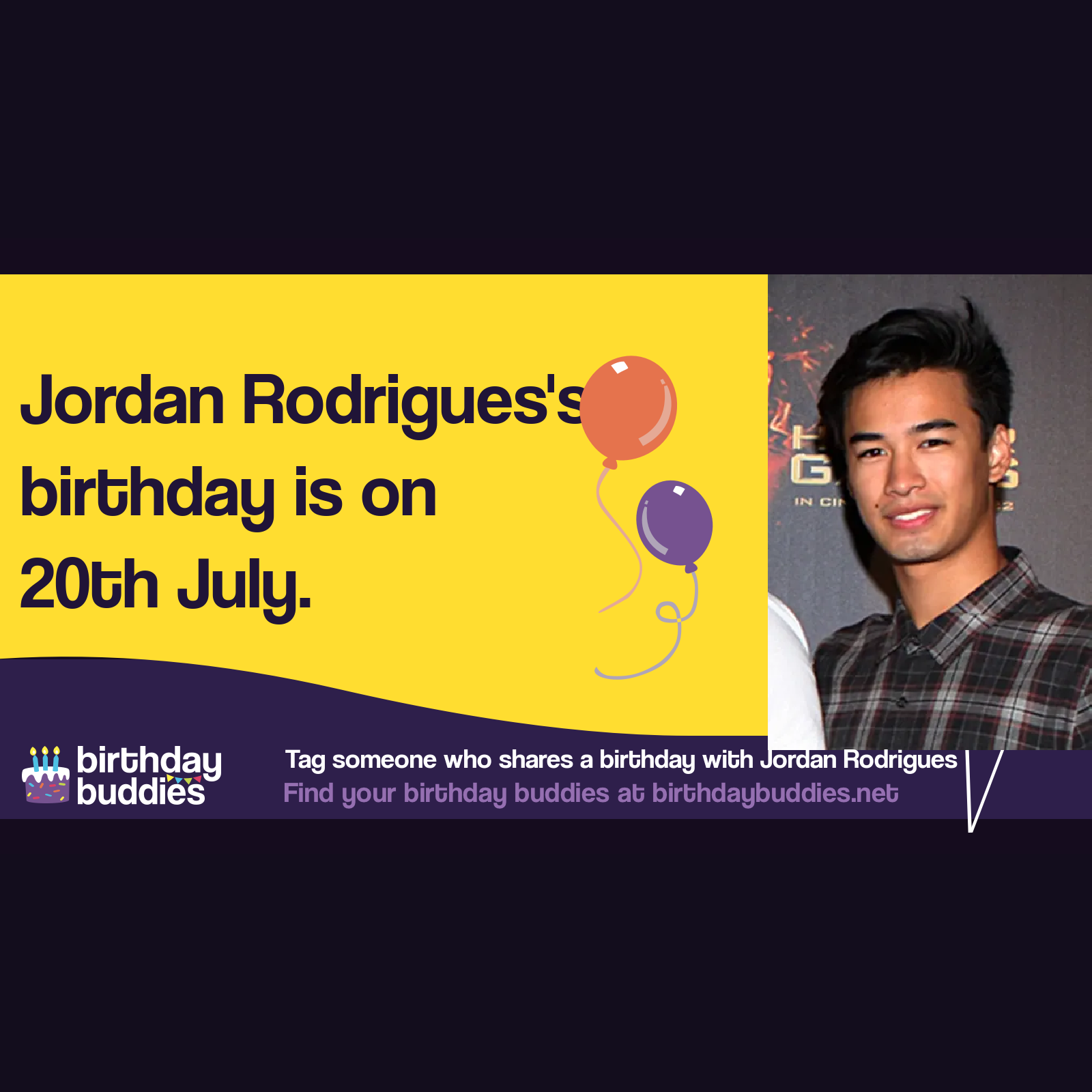 Jordan Rodrigues's birthday is 20th July 1992