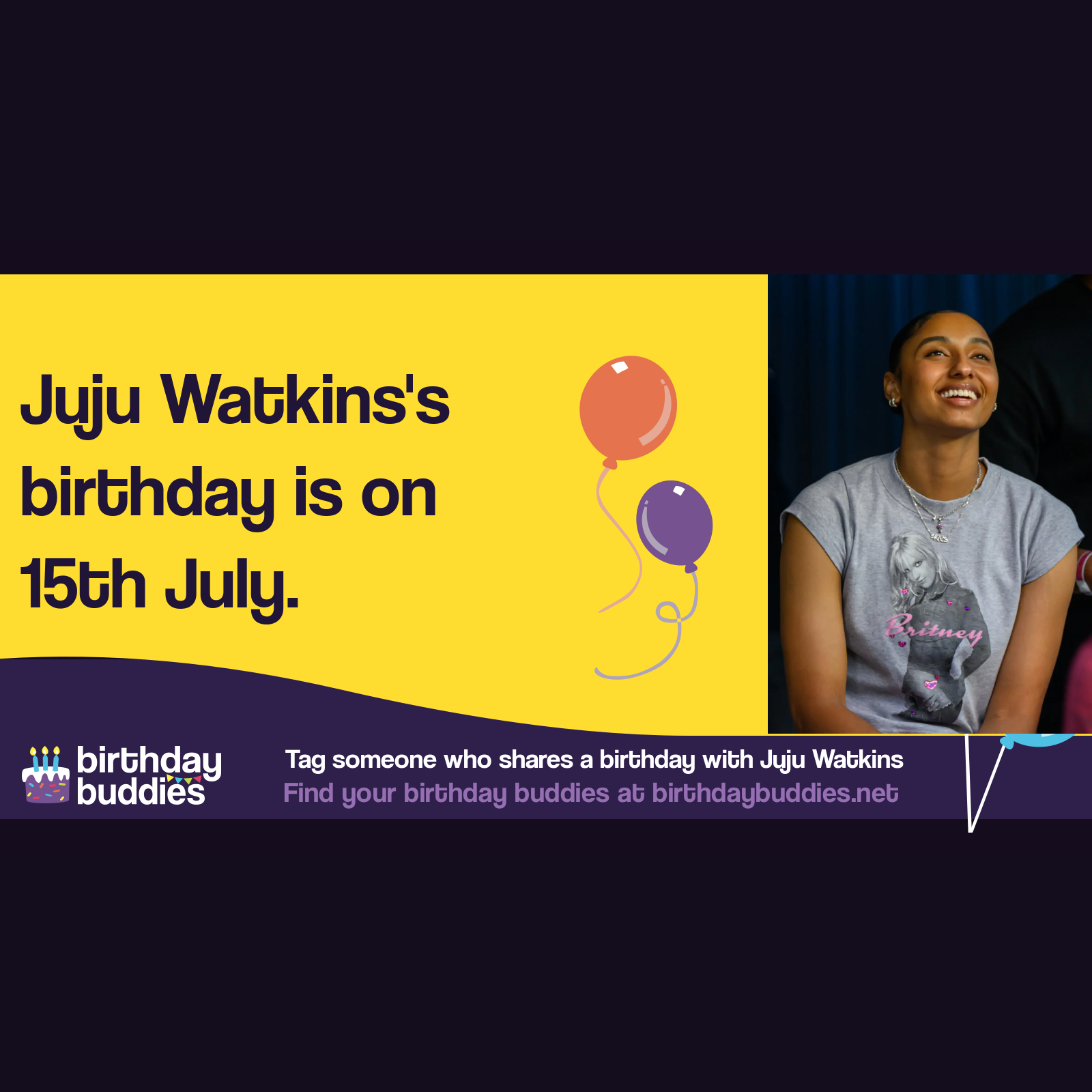 Juju Watkins's birthday is 15th July 2005