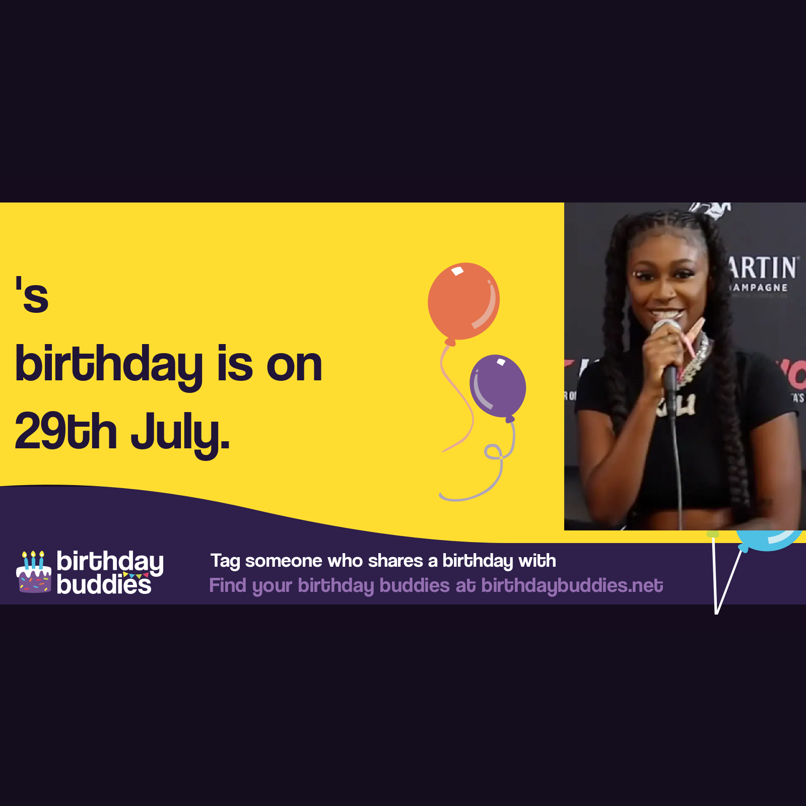 's birthday is 29th July 2000