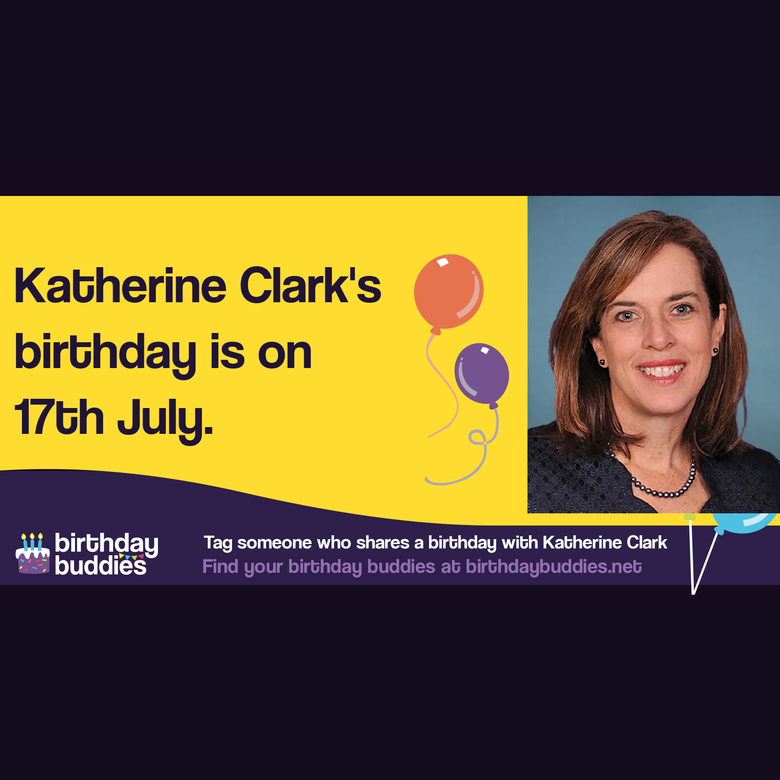 Katherine Clark's birthday is 17th July 1963