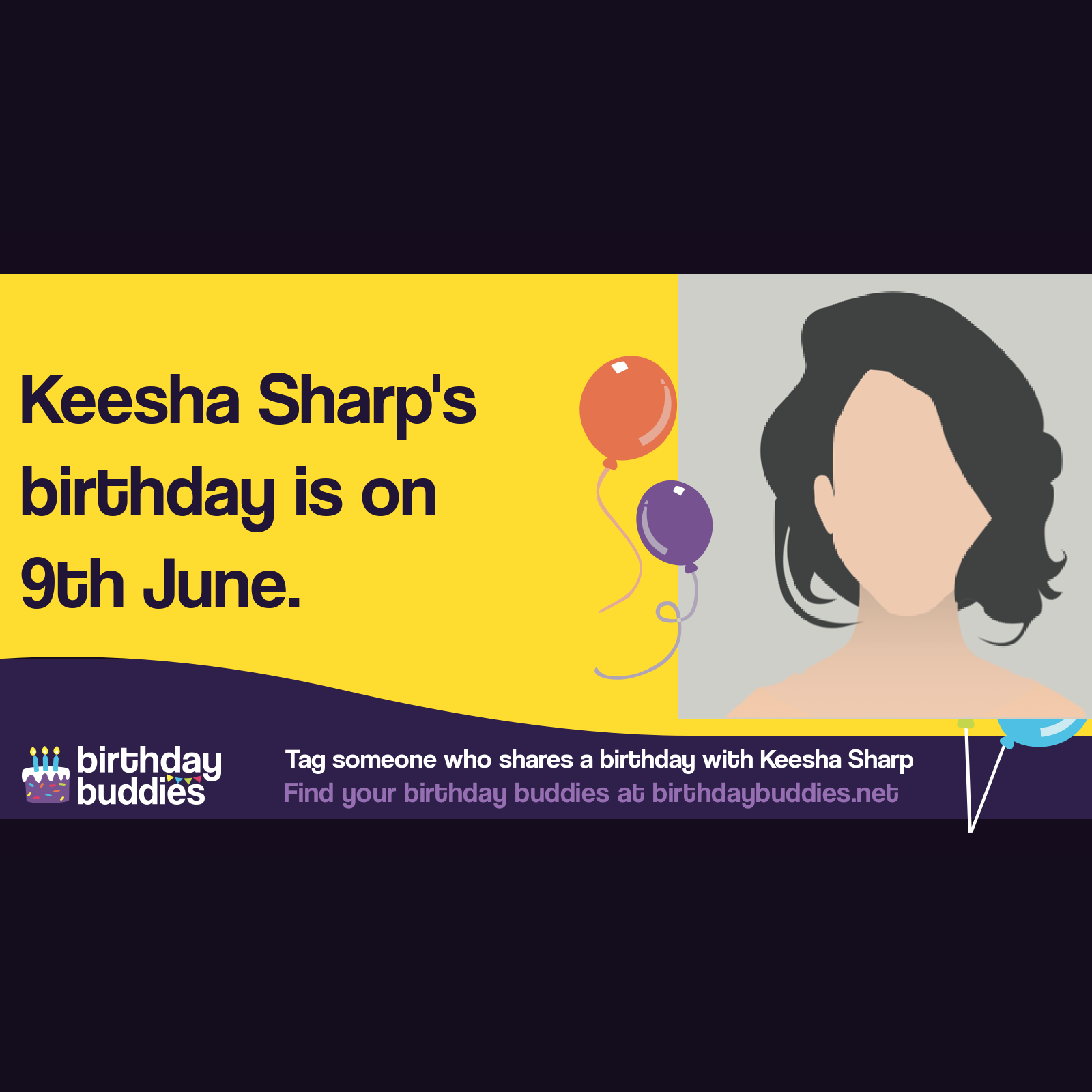 Keesha Sharp's birthday is 9th June 1973