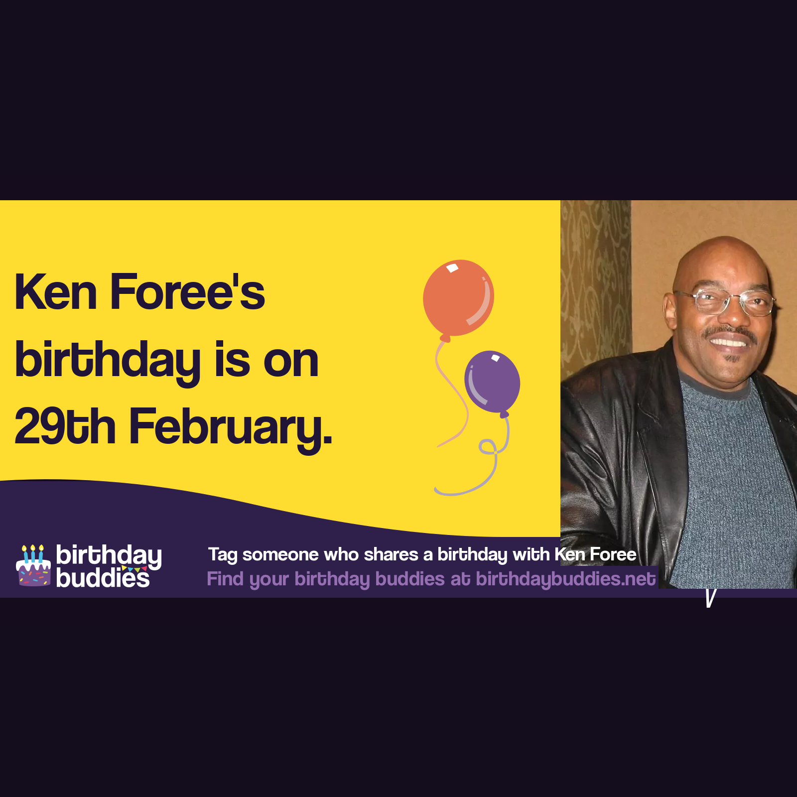 Ken Foree's birthday is 29th February 1948