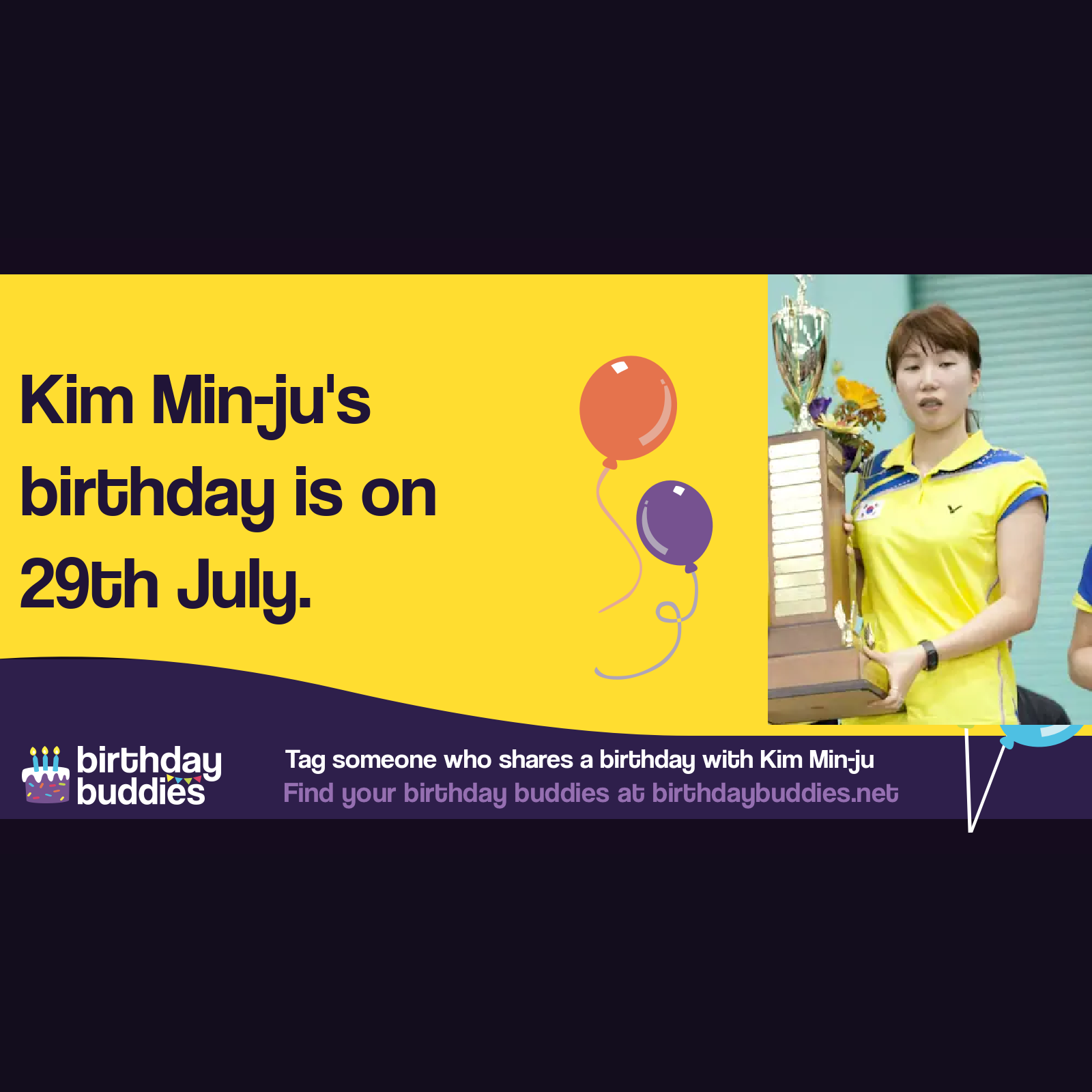 Kim Min-ju's birthday is 29th July 1986