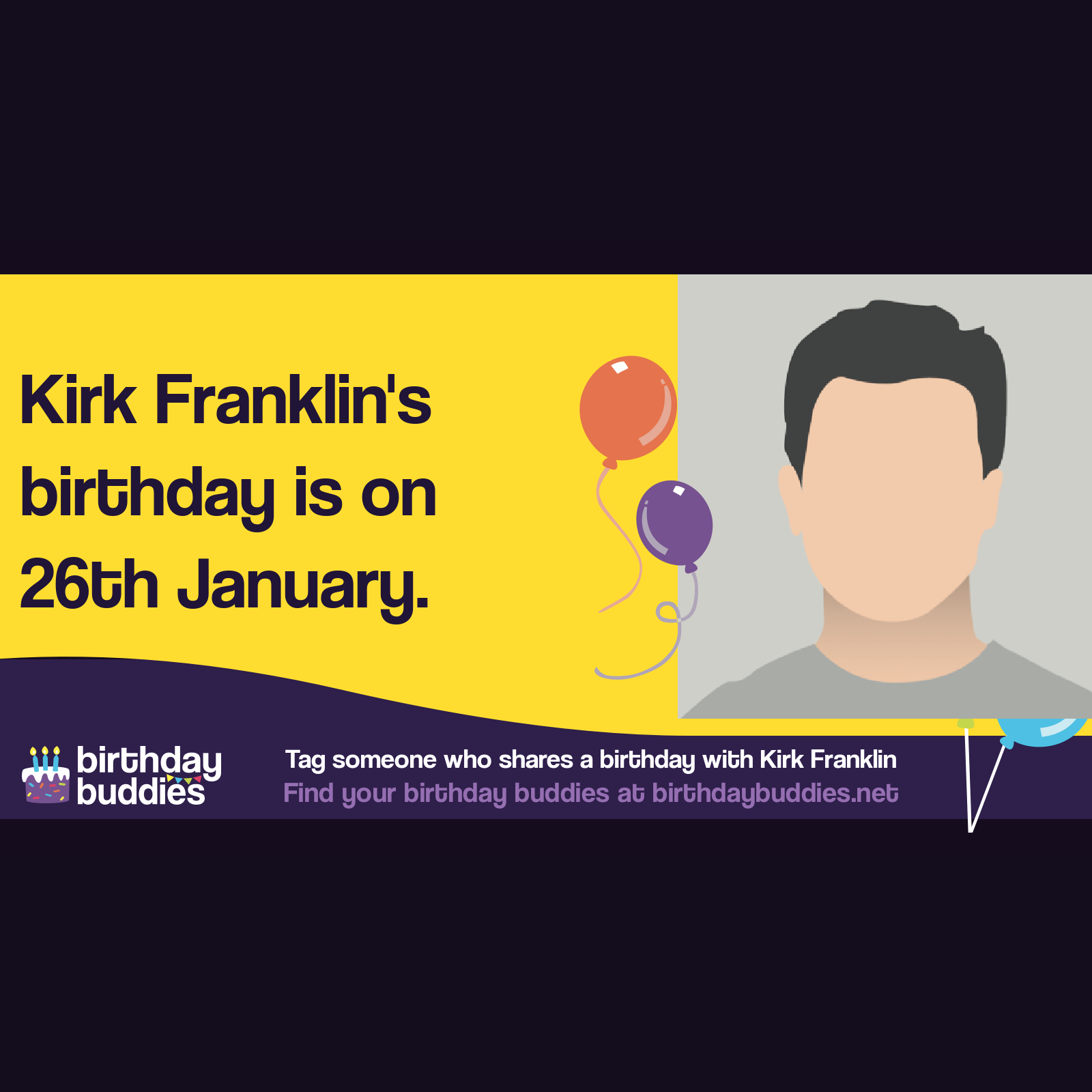 Kirk Franklin's birthday is 26th January 1970