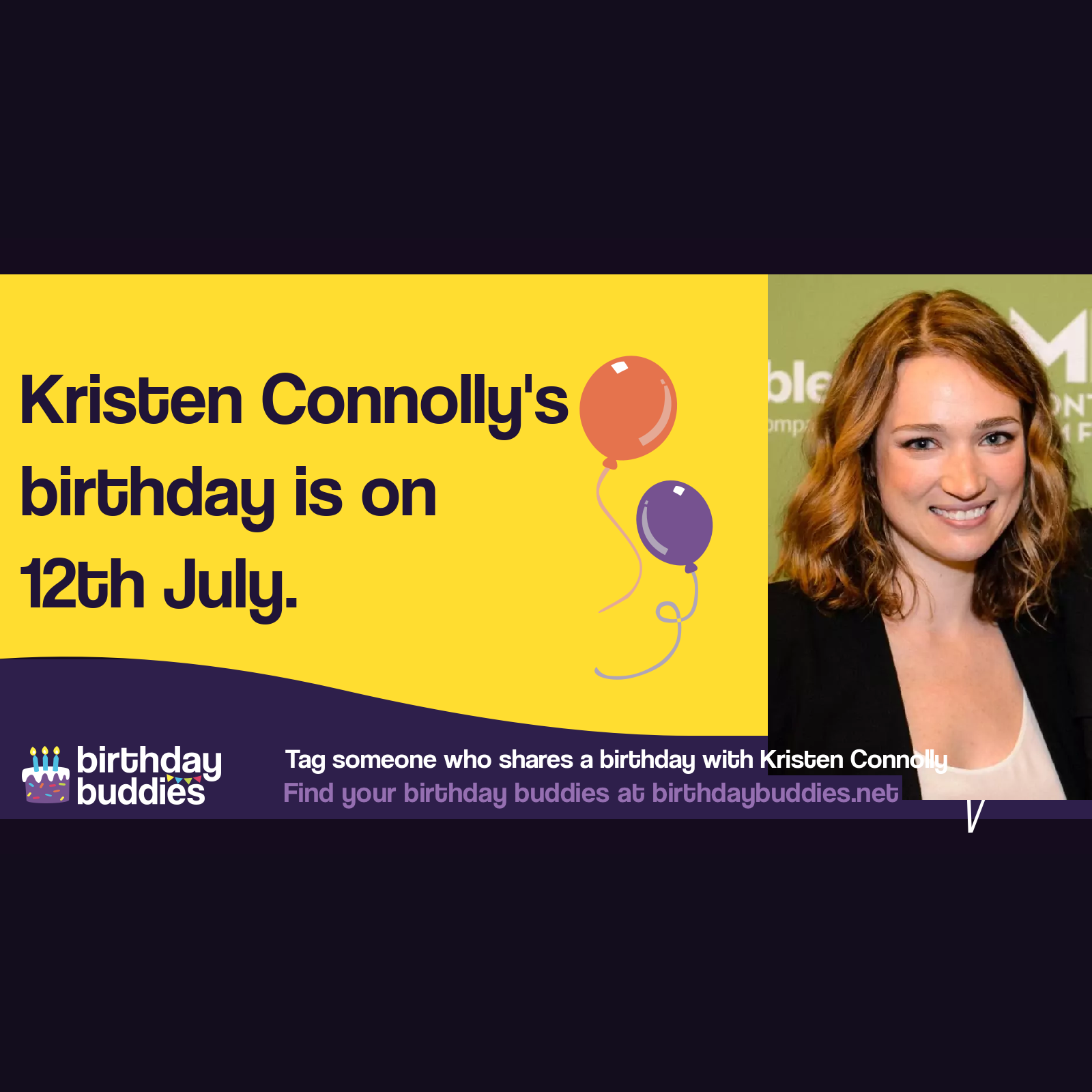 Kristen Connolly's birthday is 12th July 1980