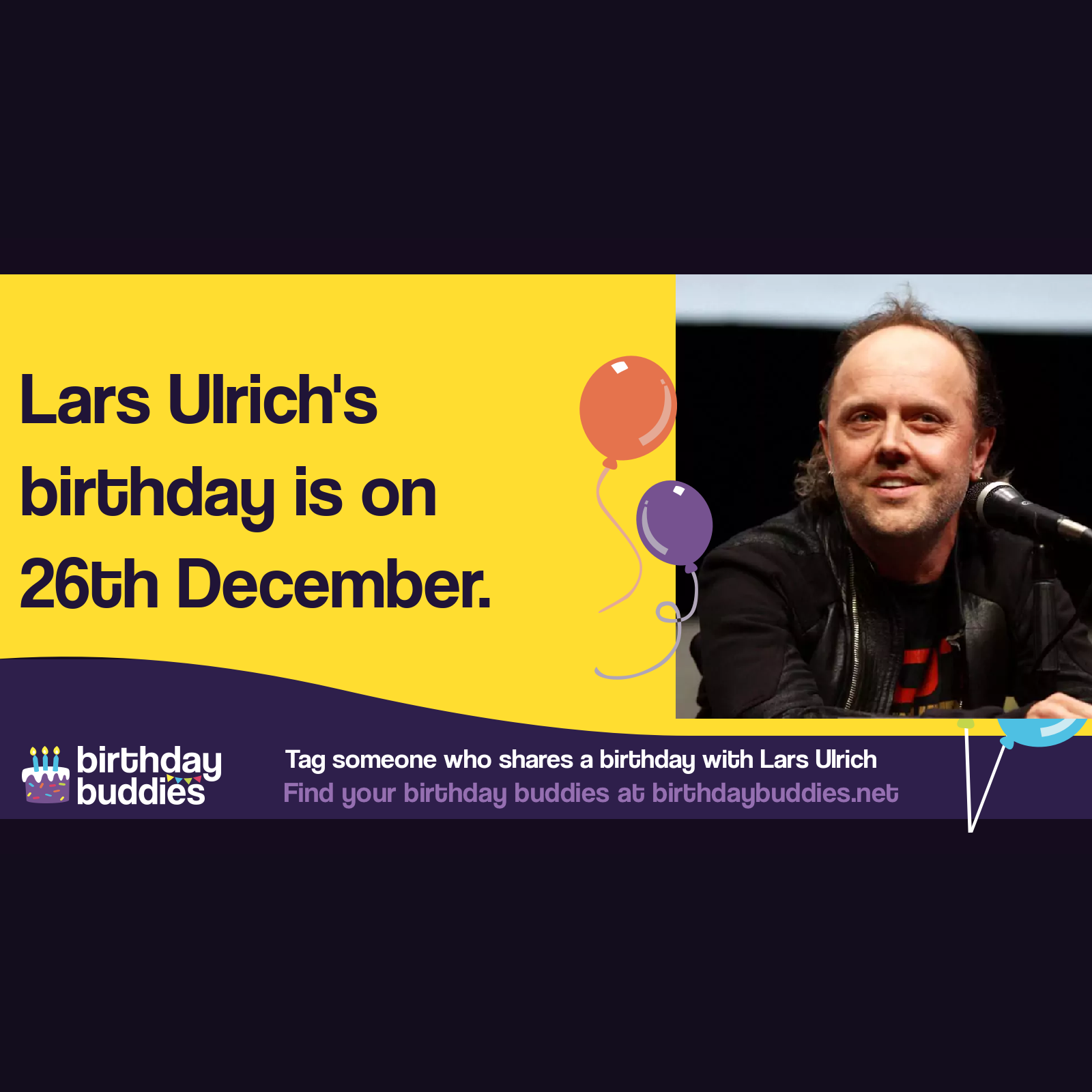 Lars Ulrich's birthday is 26th December 1963