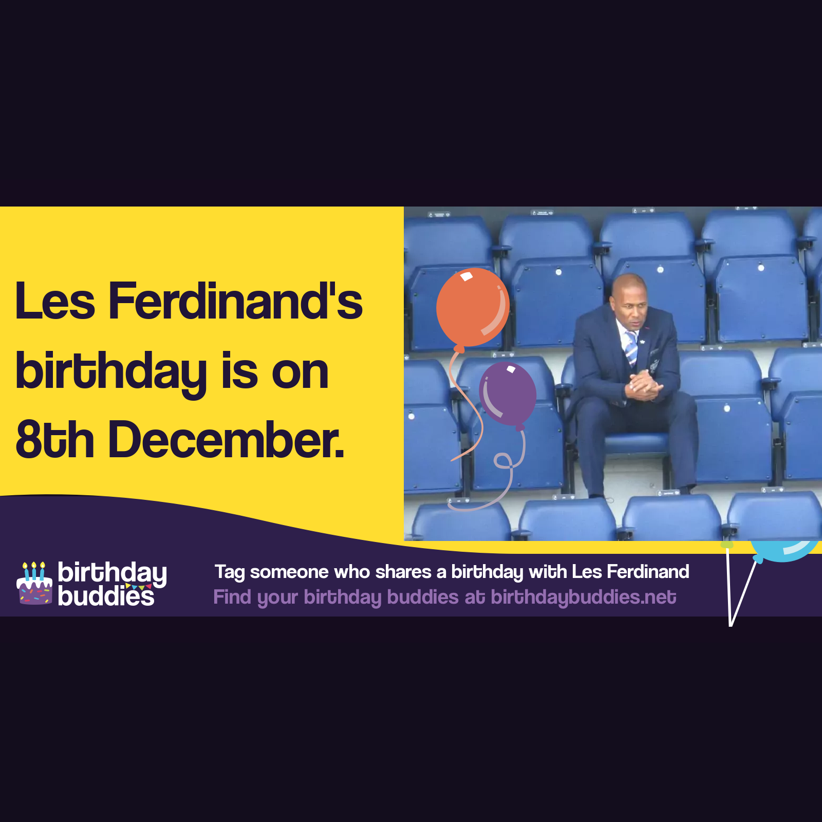 Les Ferdinand's birthday is 8th December 1966