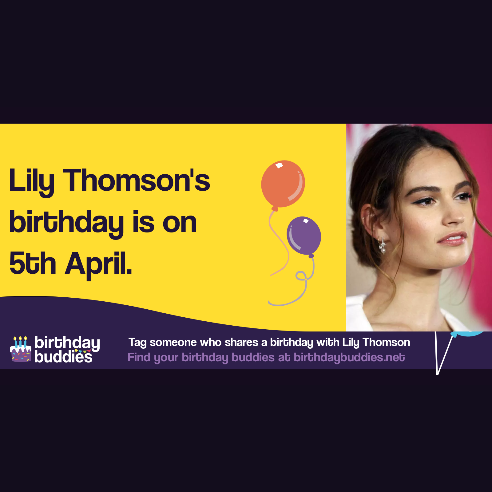 Lily Thomson's birthday is 5th April 1989