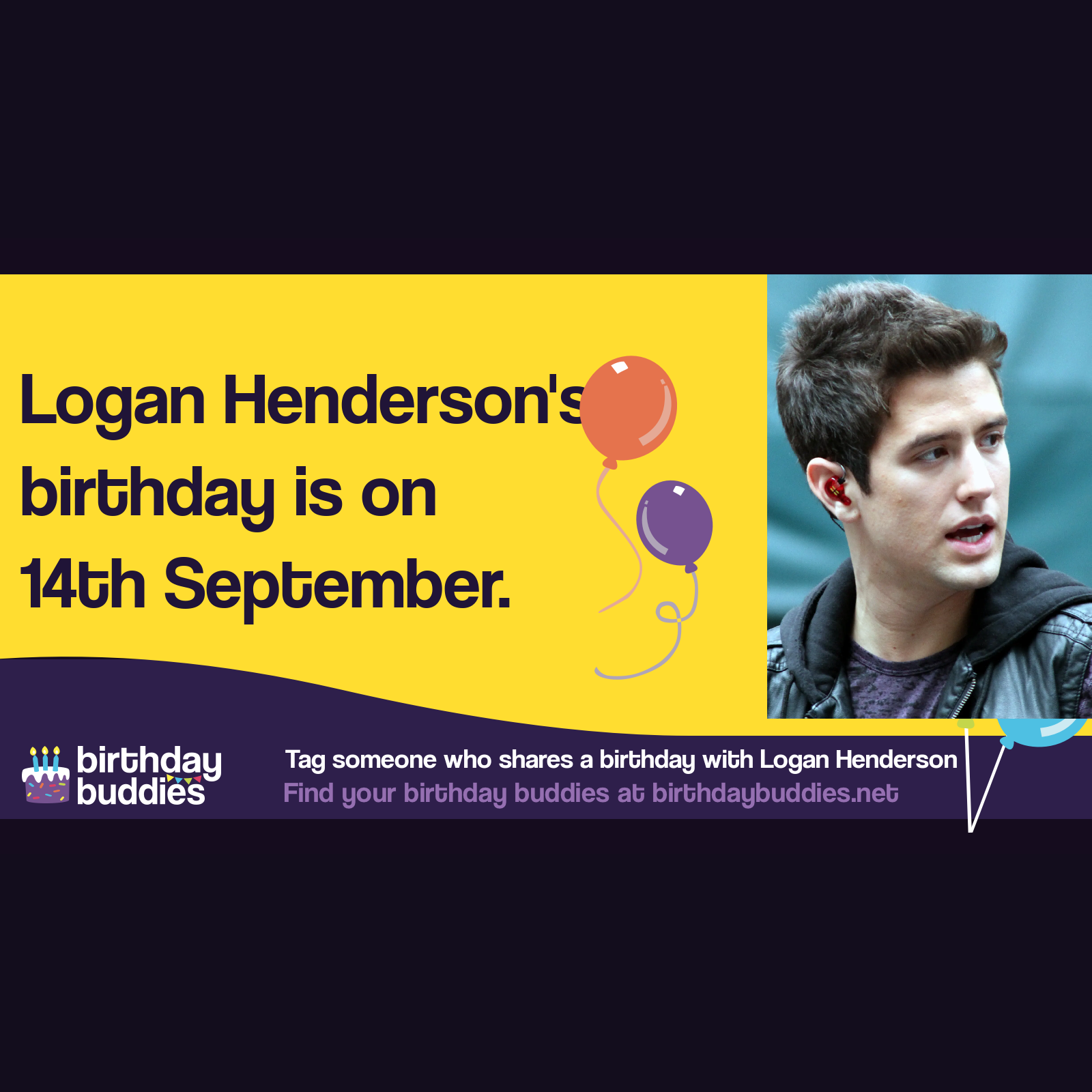 Logan Henderson's birthday is 14th September 1989